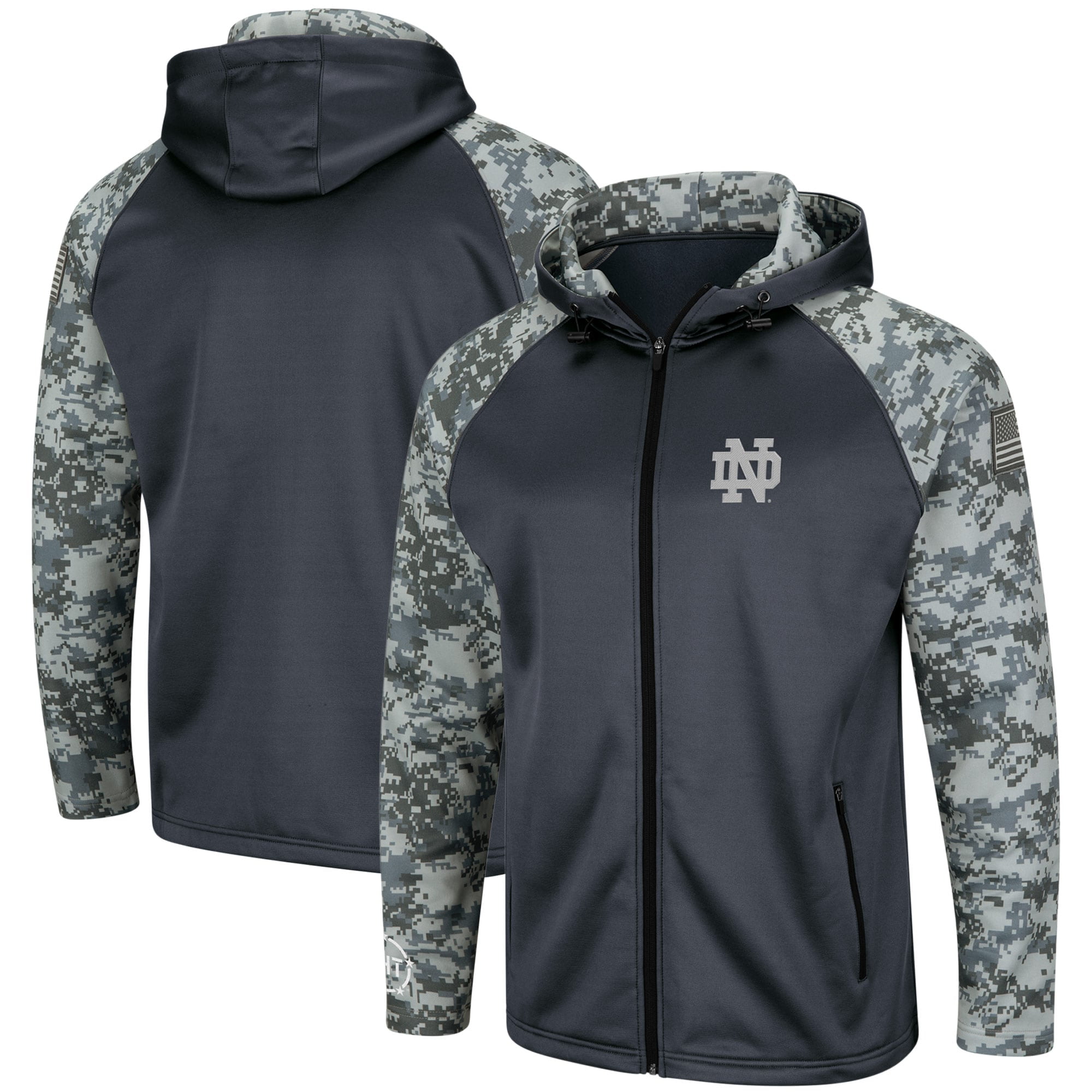 Men's Colosseum Charcoal/Camo Notre Dame Fighting Irish OHT Military Appreciation Digi Camo ...