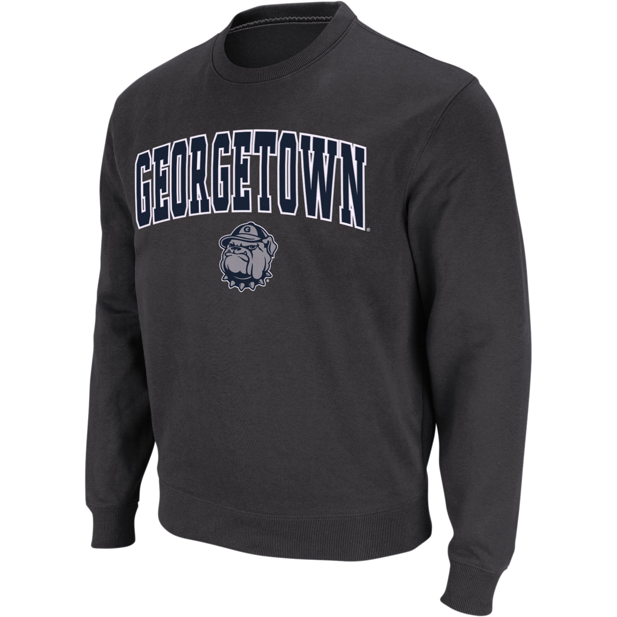 Men's Colosseum Charcoal Georgetown Hoyas Arch & Logo Crew Neck ...