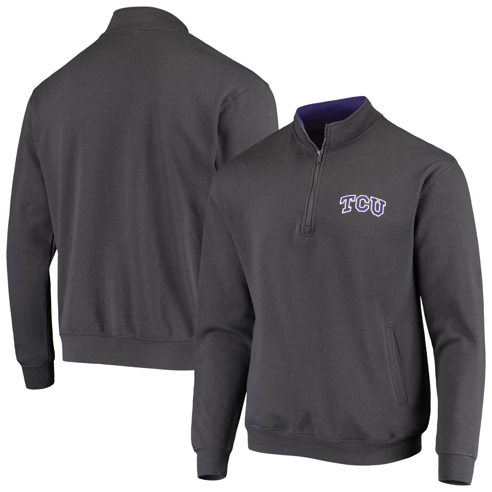 Men's Colosseum Charcoal TCU Horned Frogs Tortugas Logo Quarter-Zip ...