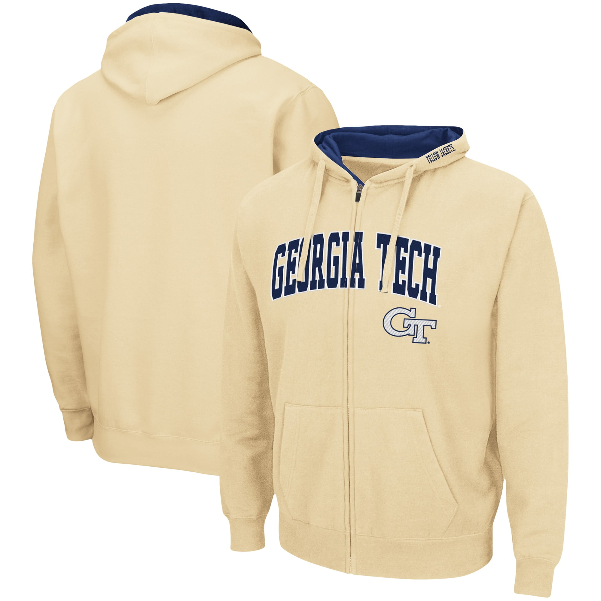 Men's Colosseum Gold Georgia Tech Yellow Jackets Arch & Logo 3.0 Full ...