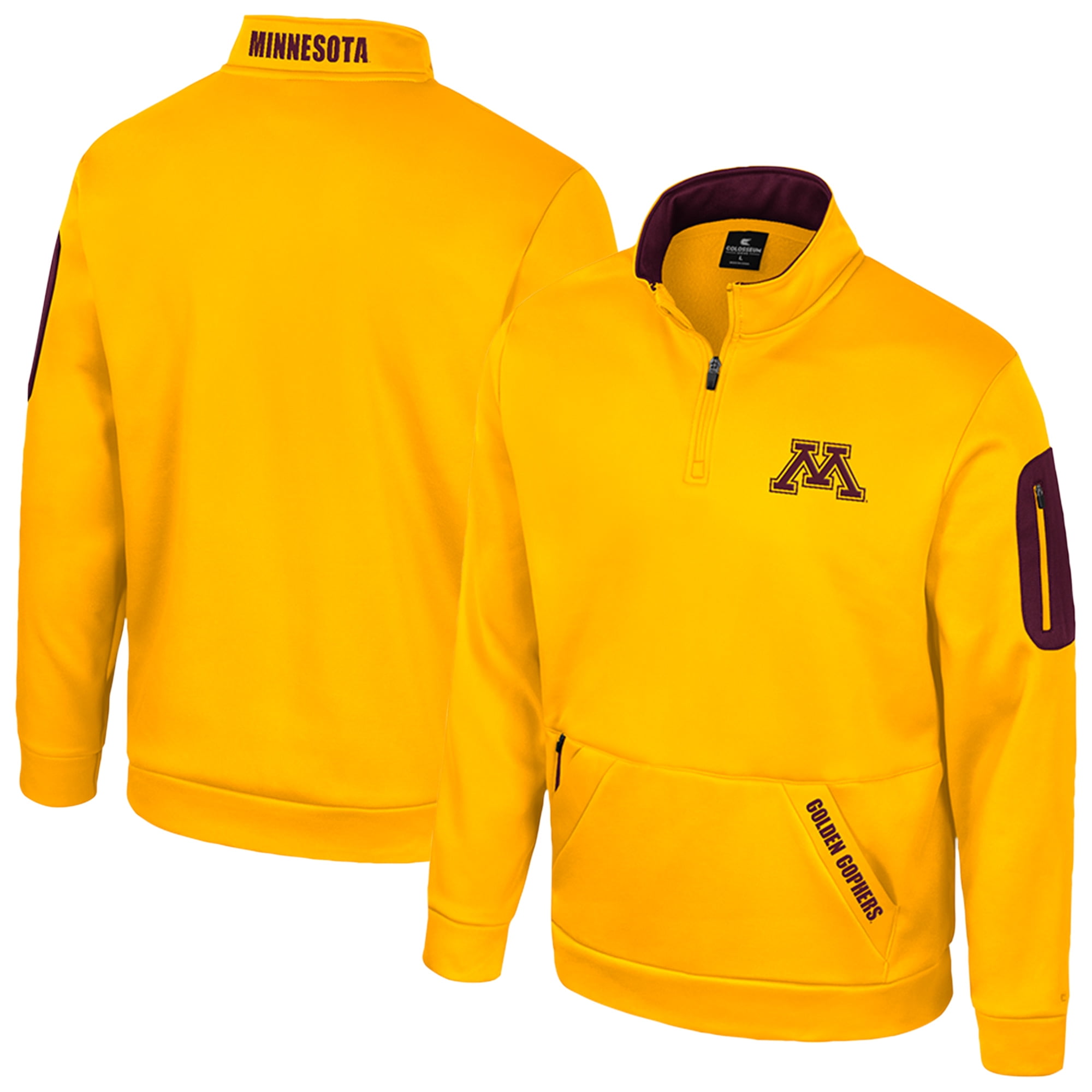 Men's Colosseum Gold Minnesota Golden Gophers Mainframe Quarter-Zip ...