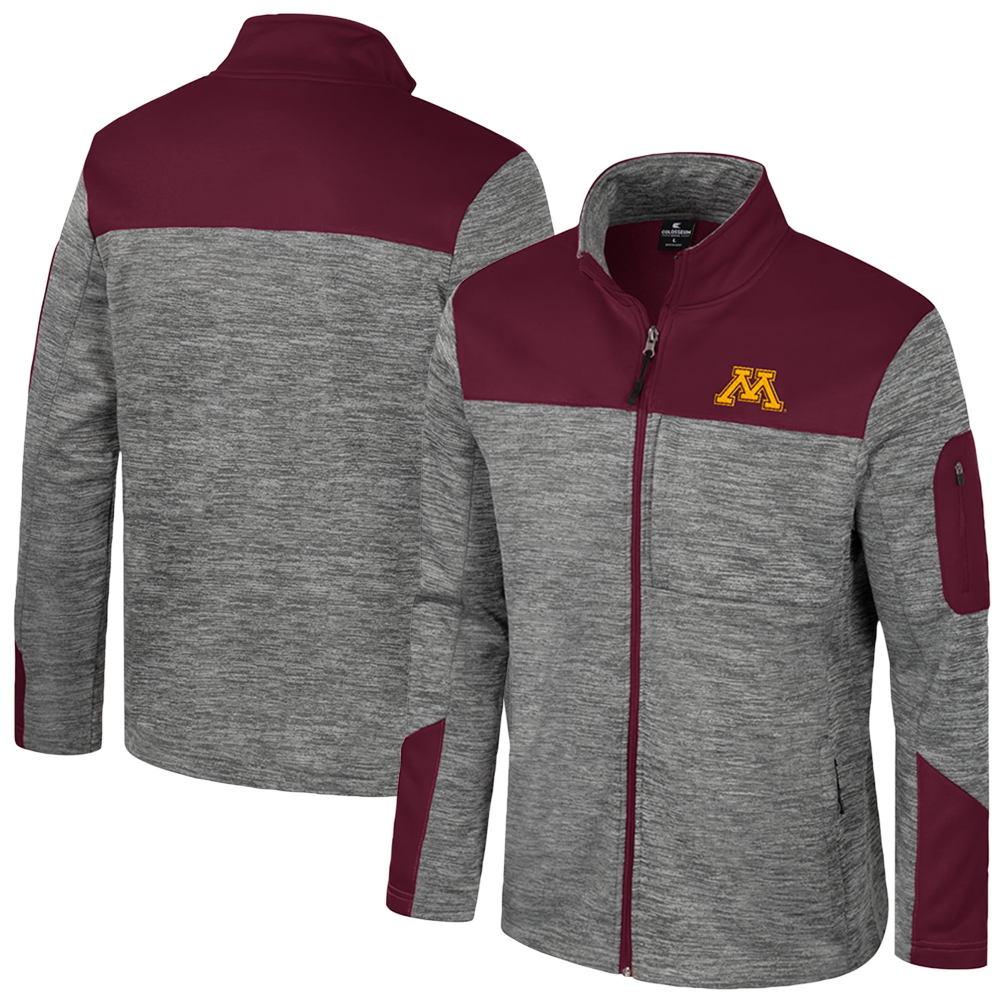 Men's Colosseum Gray/Maroon Minnesota Golden Gophers Guard Full-Zip ...