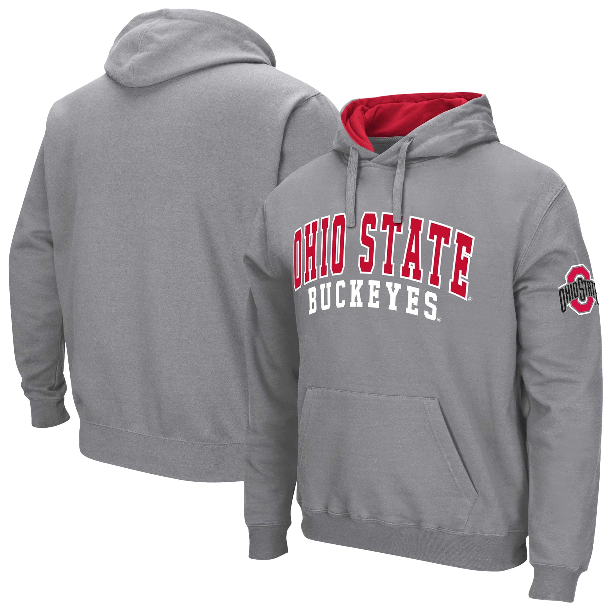 Men's Colosseum Gray Ohio State Buckeyes Double Arch Pullover Hoodie ...