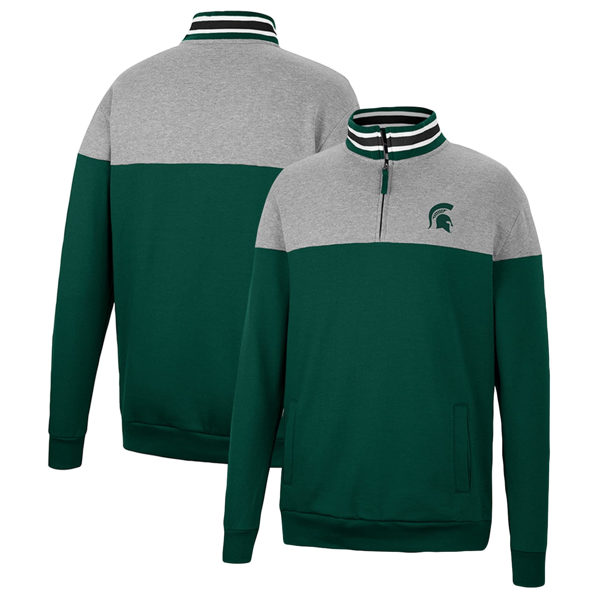 Men's Colosseum Green/Heather Gray Michigan State Spartans Be the Ball ...