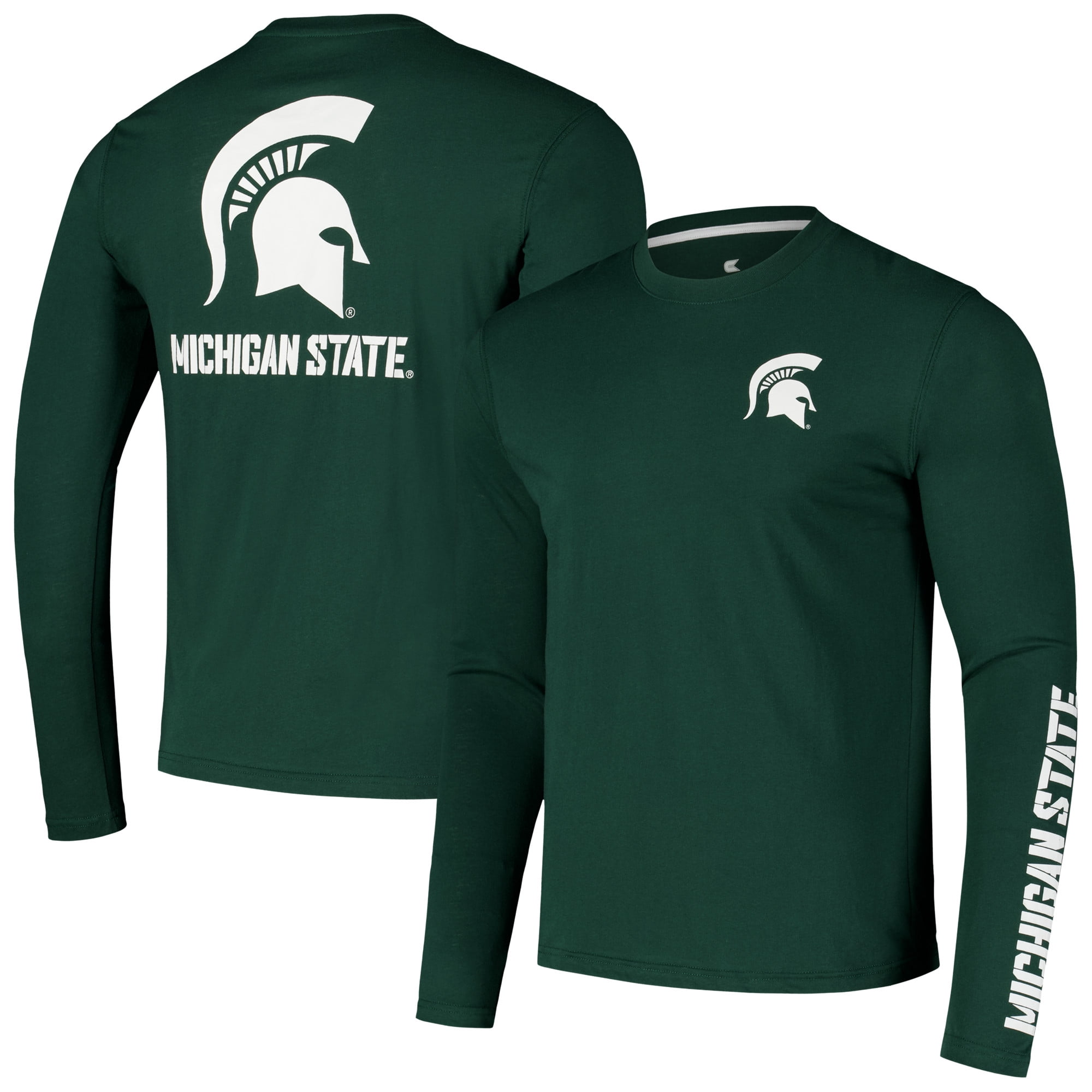 Men's Colosseum Green Michigan State Spartans Logo Lockup 3-Hit Active ...