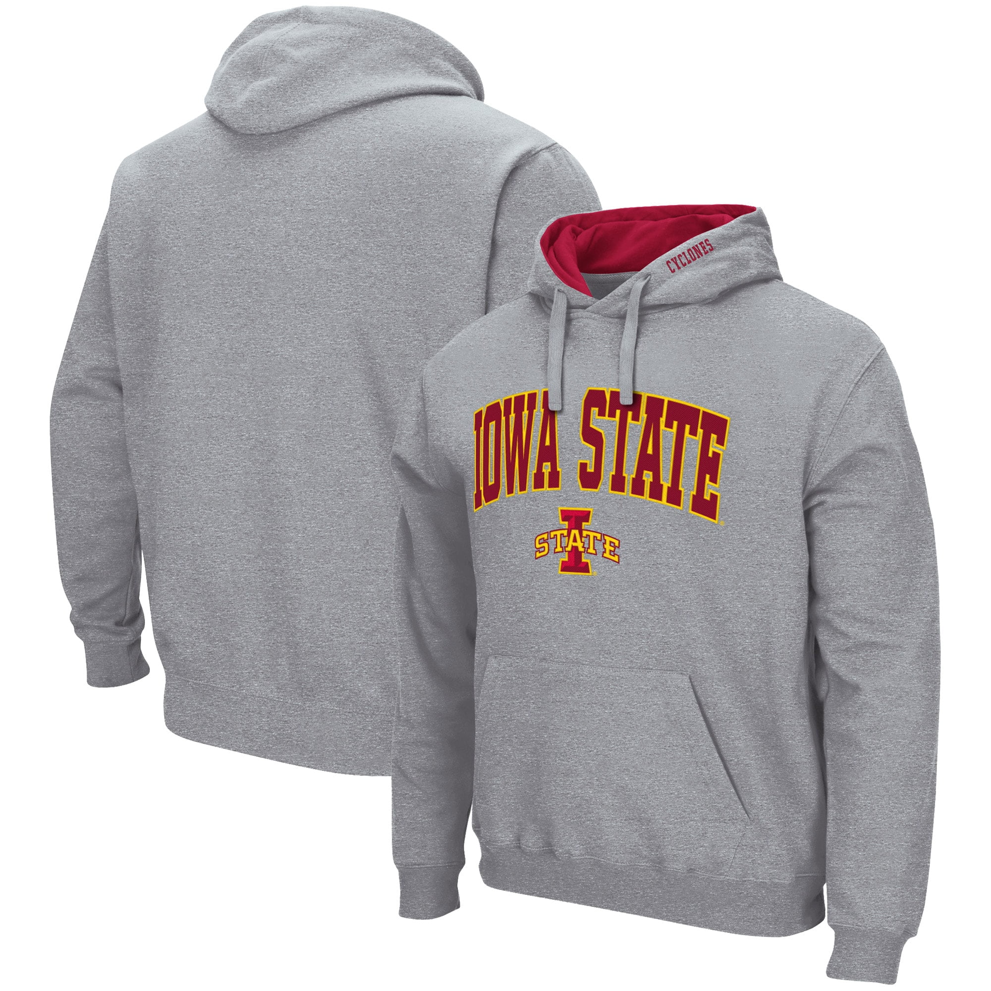 Men's Colosseum Heather Gray Iowa State Cyclones Arch & Logo 3.0 ...