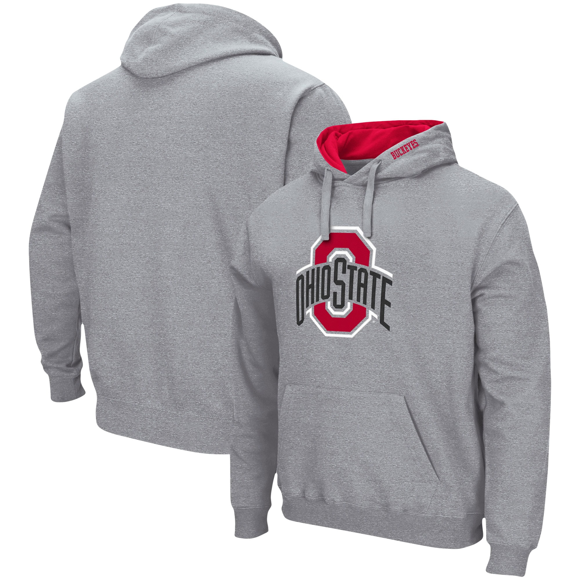 Colosseum Men's Ohio State Buckeyes Heather Gray Pullover Hoodie with ...