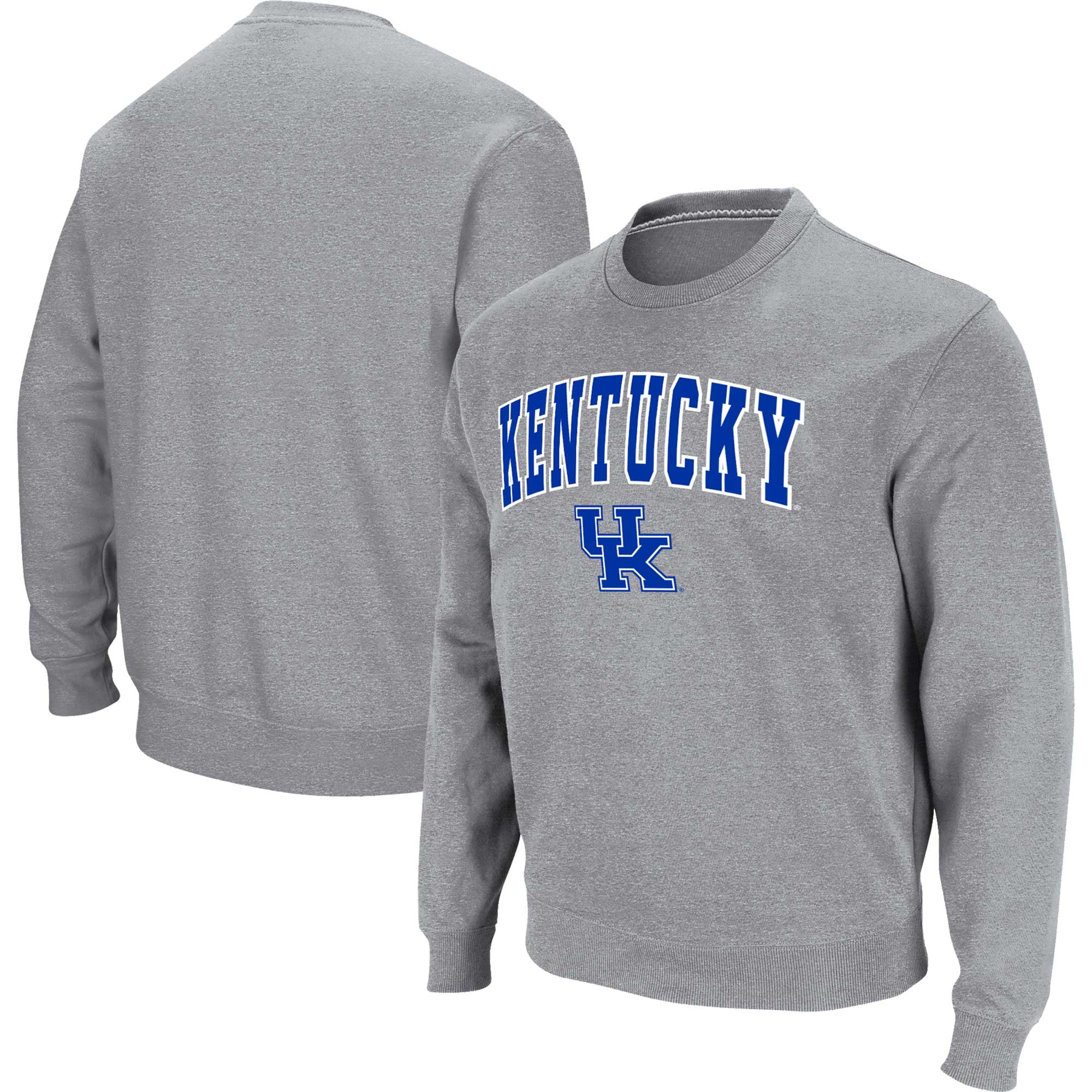 Men's Colosseum Heathered Gray Kentucky Wildcats Arch & Logo Pullover ...