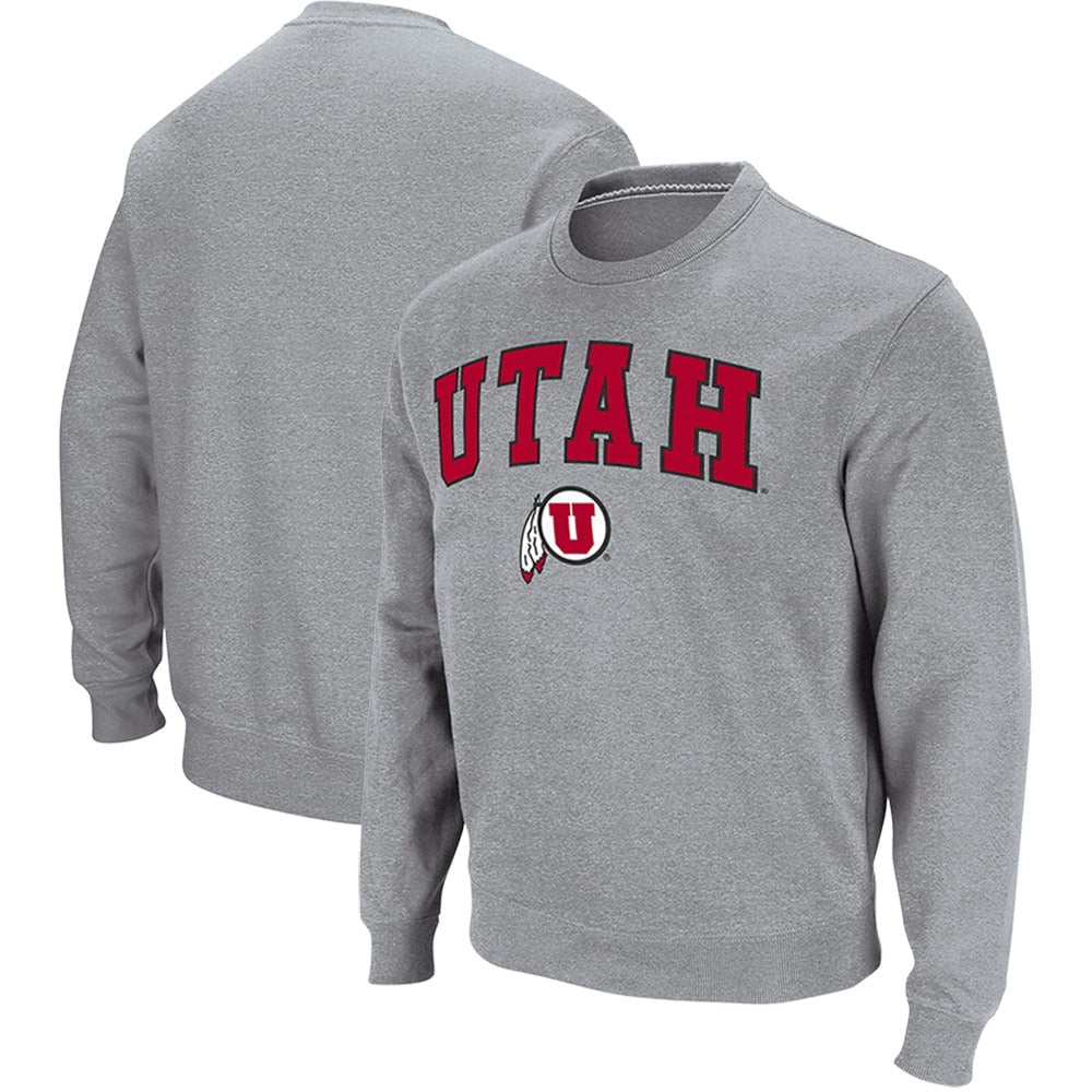 Men's Colosseum Heathered Gray Utah Utes Arch & Logo Tackle Twill ...