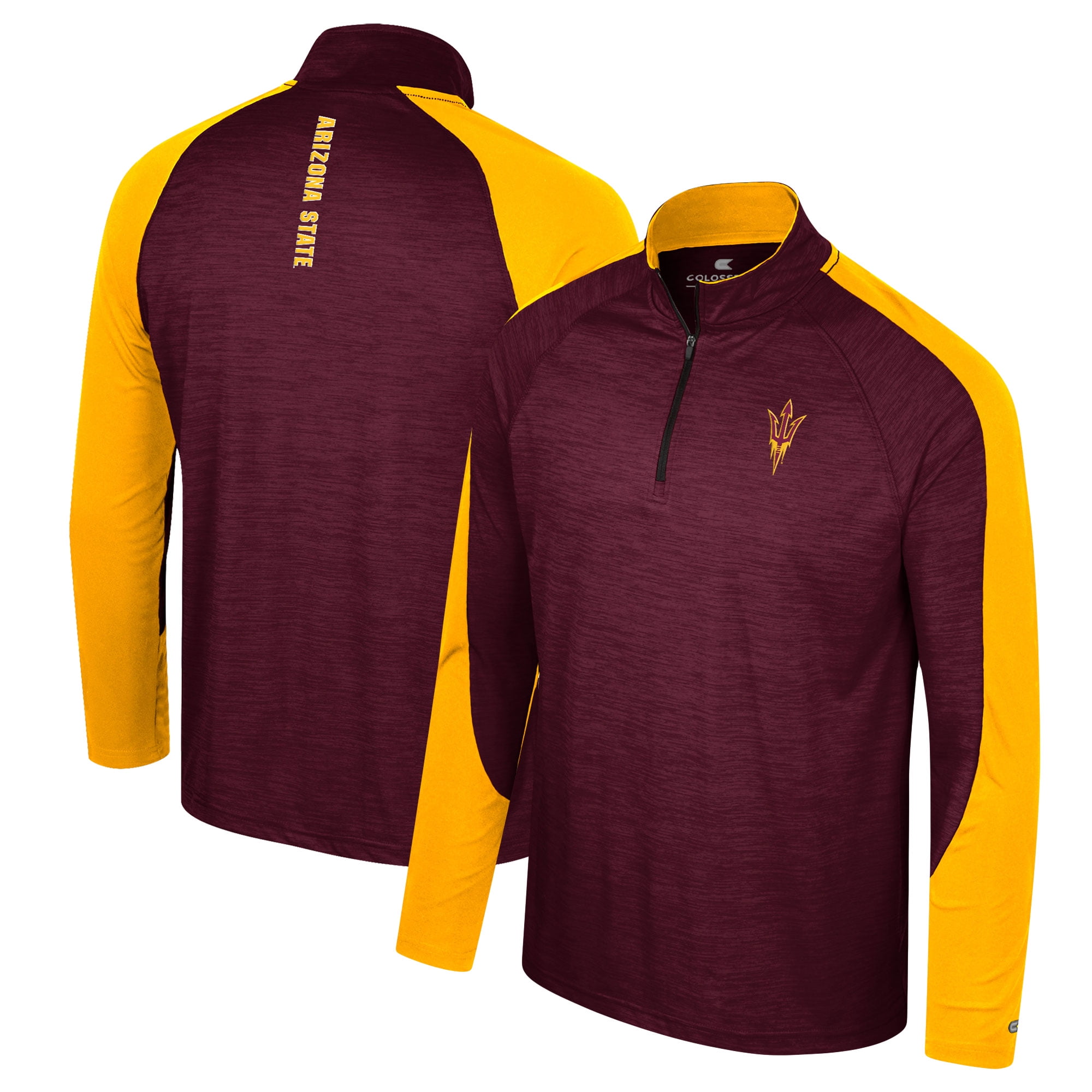 Men's Colosseum Maroon Arizona State Sun Devils Langmore Raglan Quarter ...