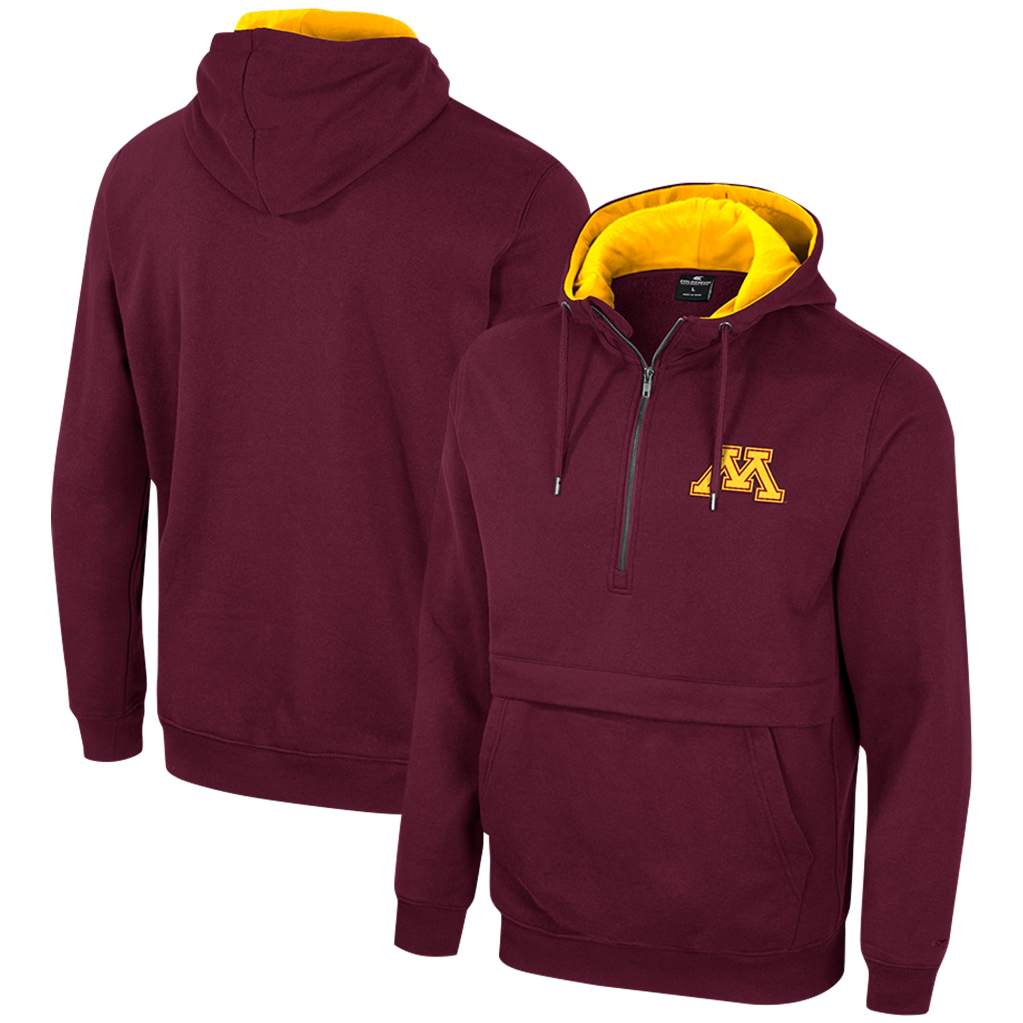 Men's Colosseum Maroon Minnesota Golden Gophers Half-Zip Hoodie ...