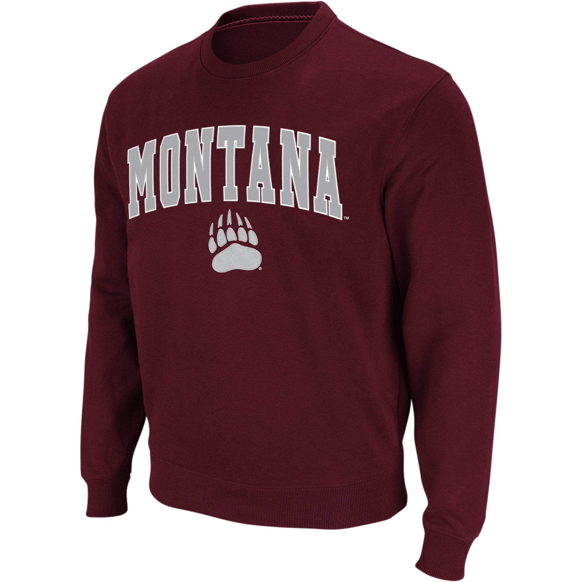 Men's Colosseum Maroon Montana Grizzlies Arch & Logo Crew Neck ...
