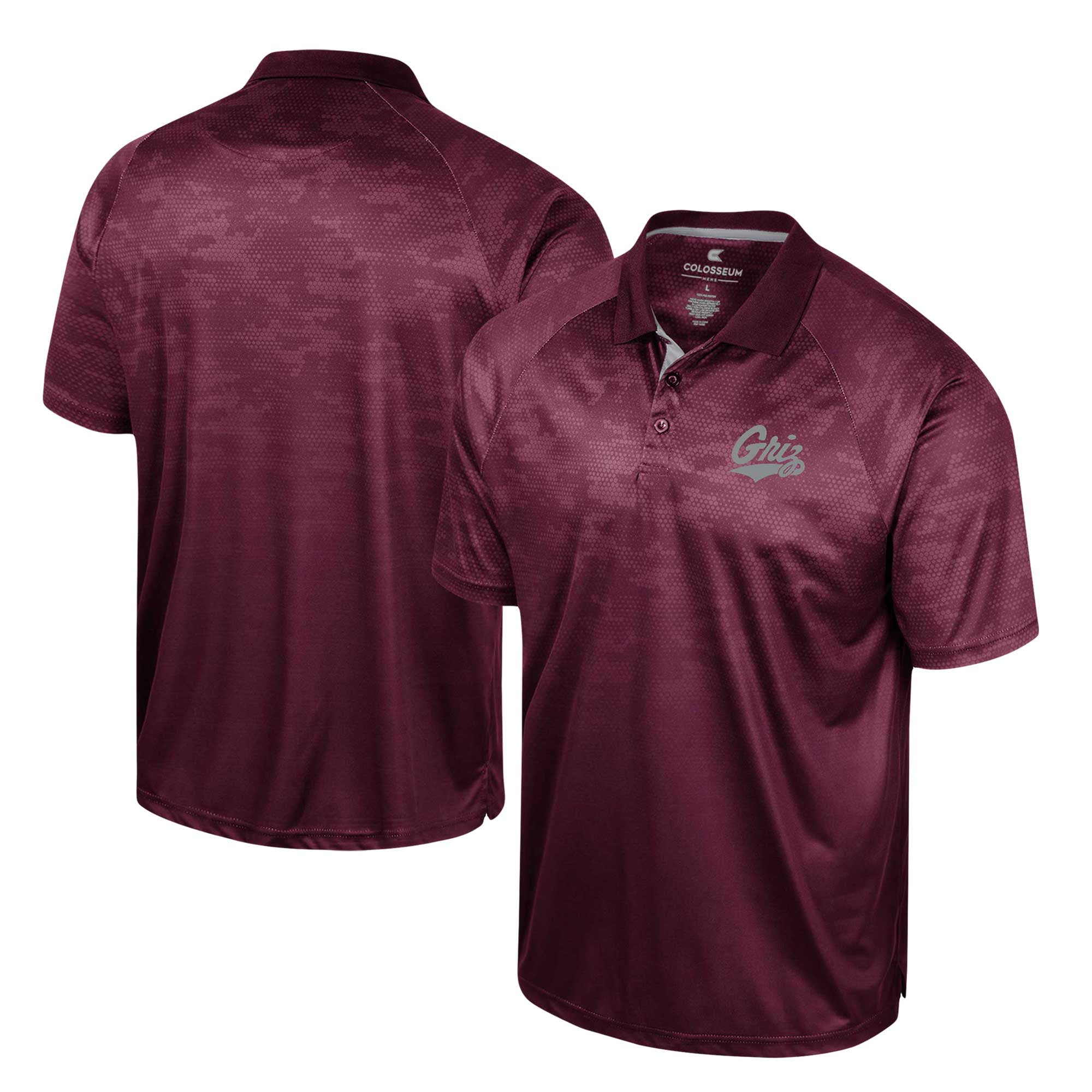 Men's Colosseum Maroon Montana Grizzlies Honeycomb Raglan Polo ...