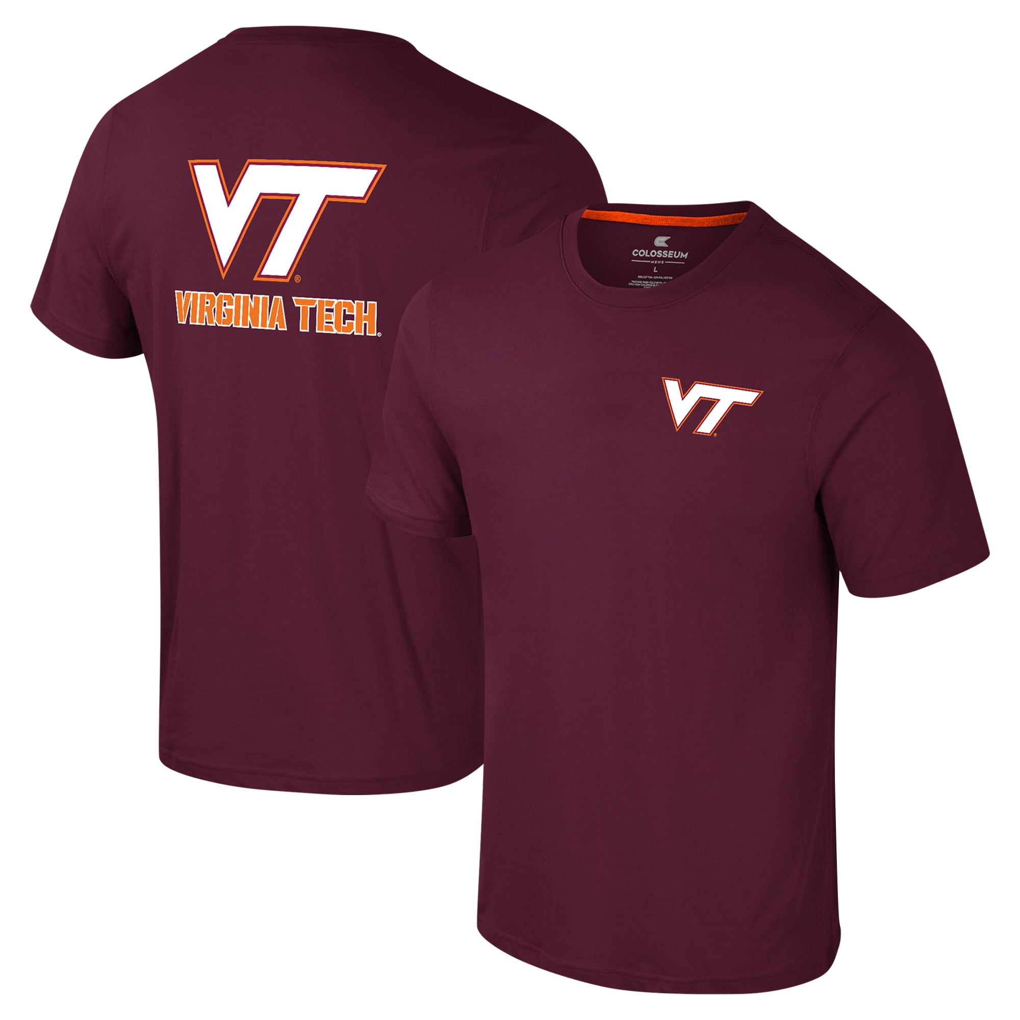 Men's Colosseum Maroon Virginia Tech Hokies Logo Lockup 2-Hit Active ...