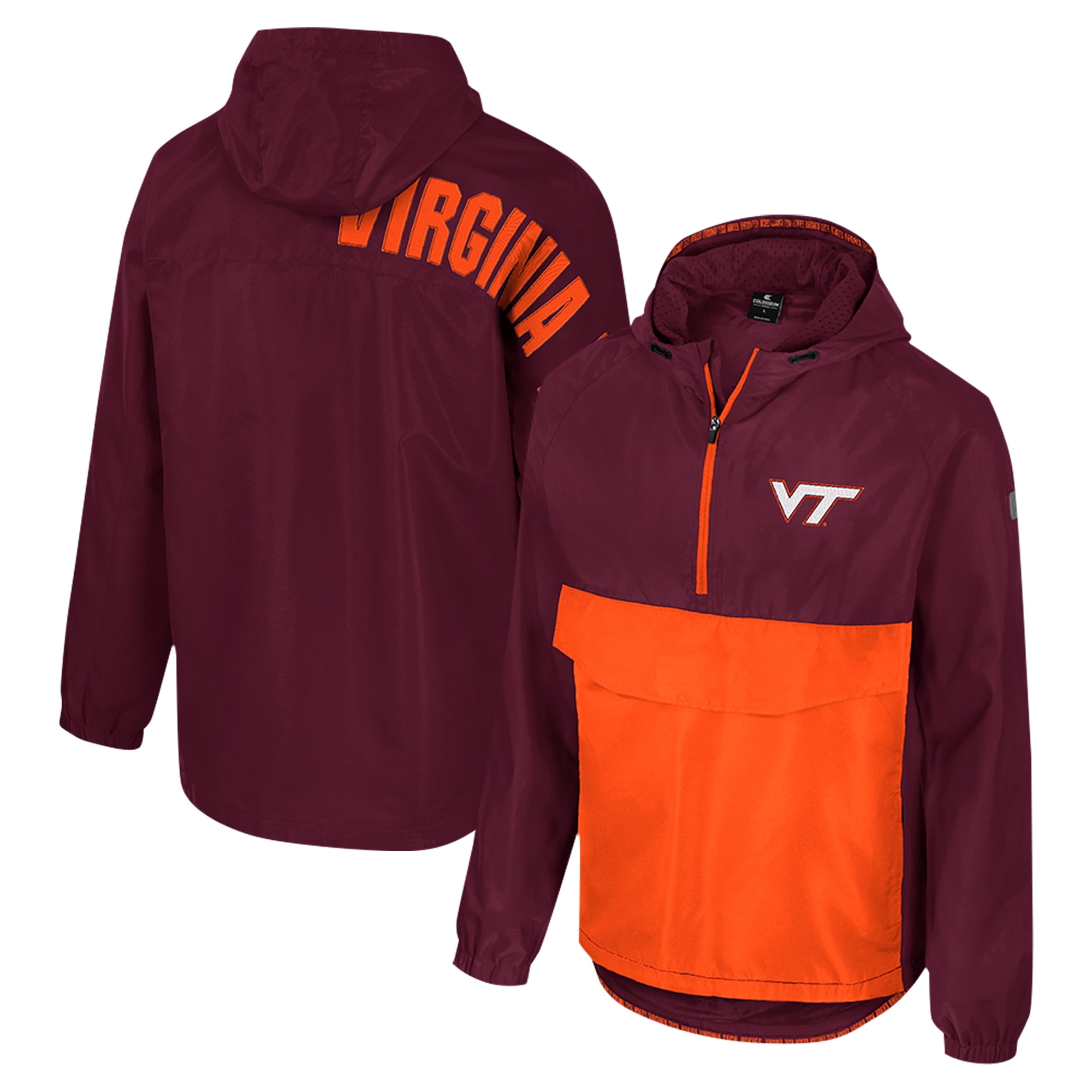 Men's Colosseum Maroon Virginia Tech Hokies Reloaded Anorak Half-Zip ...