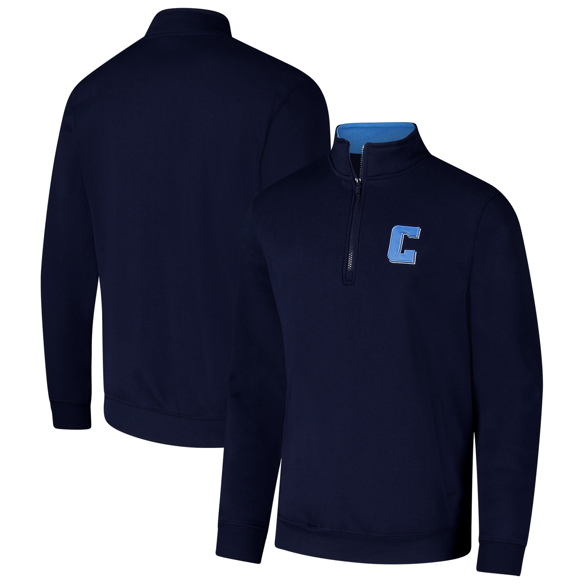 Men's Colosseum Navy Columbia University Tortugas Team Logo Quarter-Zip ...