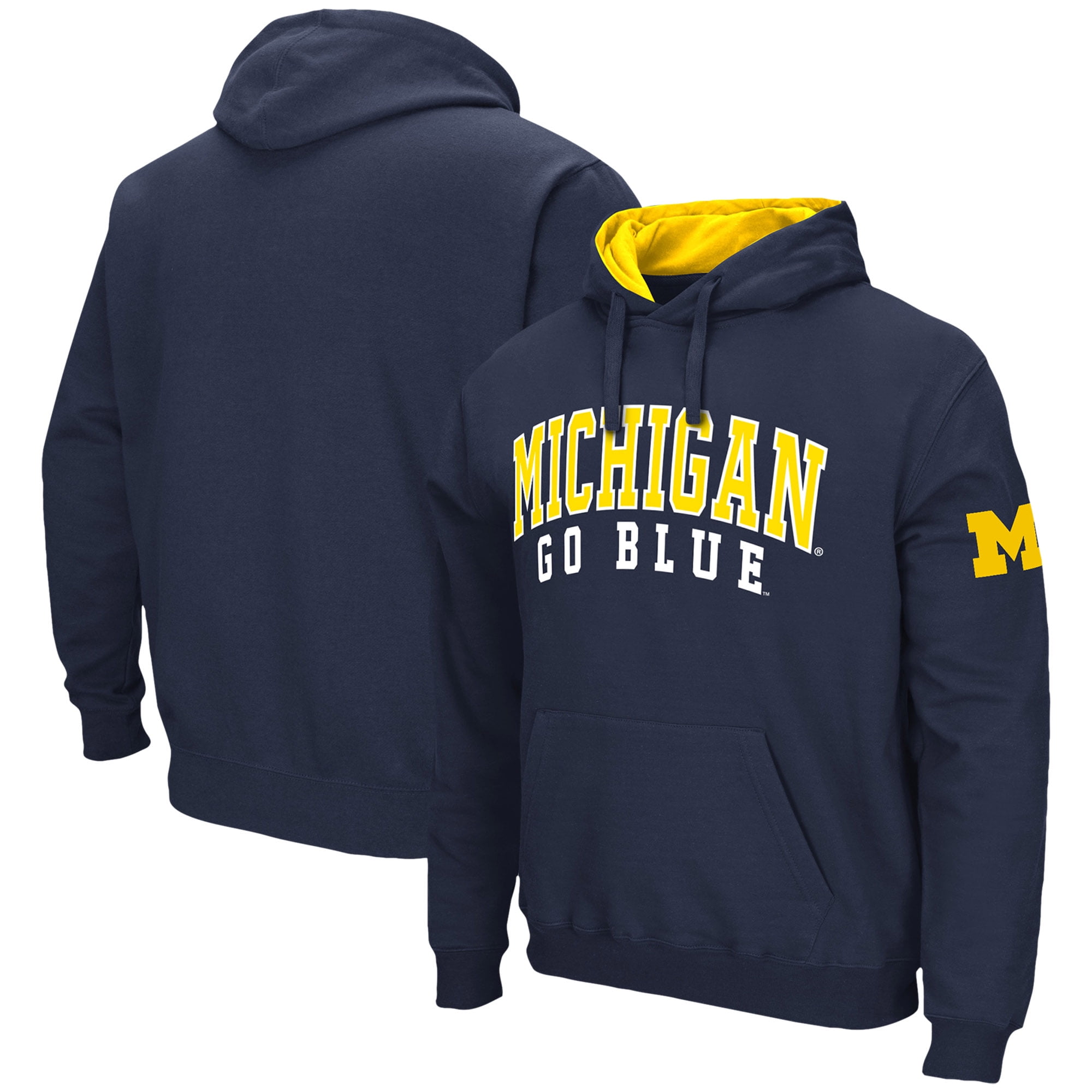 Men's Colosseum Navy Michigan Wolverines Double Arch Pullover Hoodie - Walmart.com