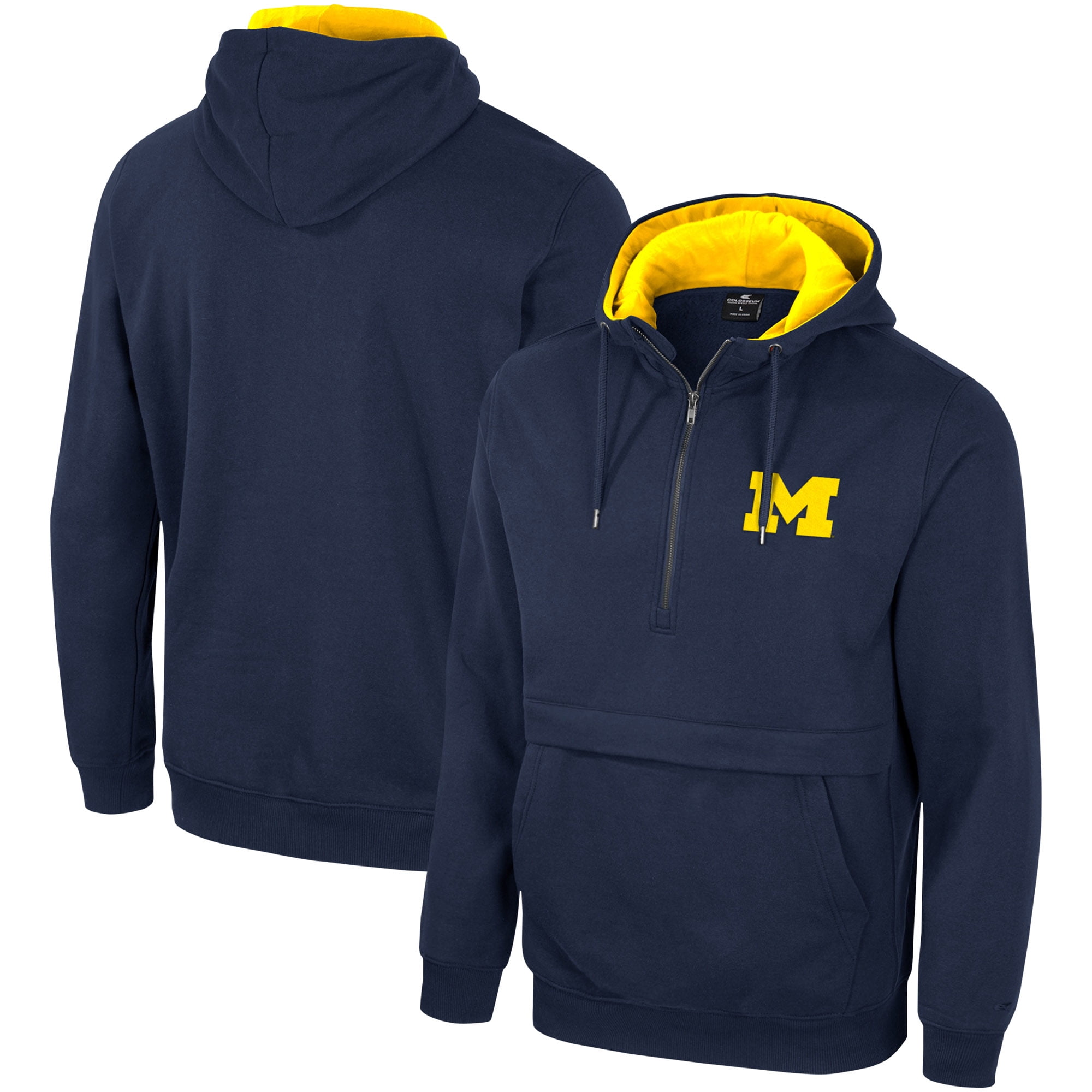 Men's Colosseum Navy Michigan Wolverines Half-Zip Hoodie - Walmart.com