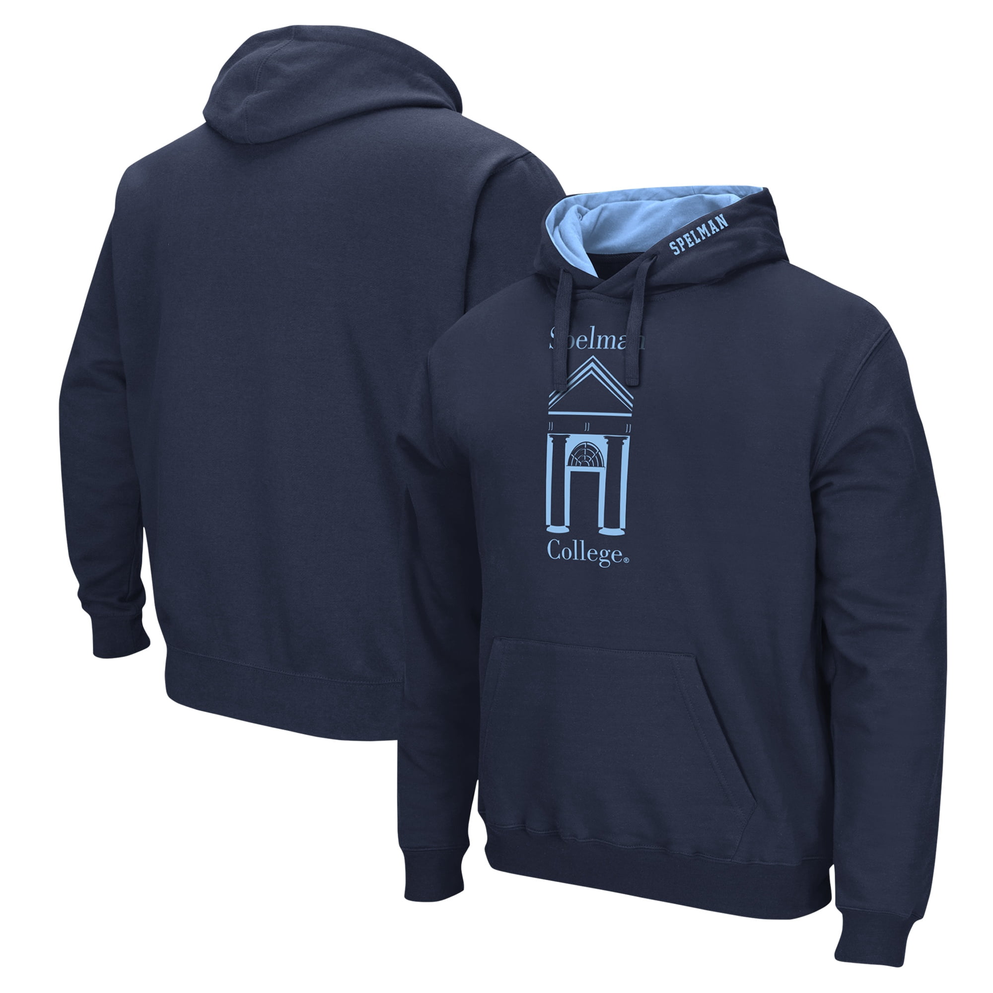 Men's Colosseum Navy Spelman College Jaguars Arch & Logo Pullover ...