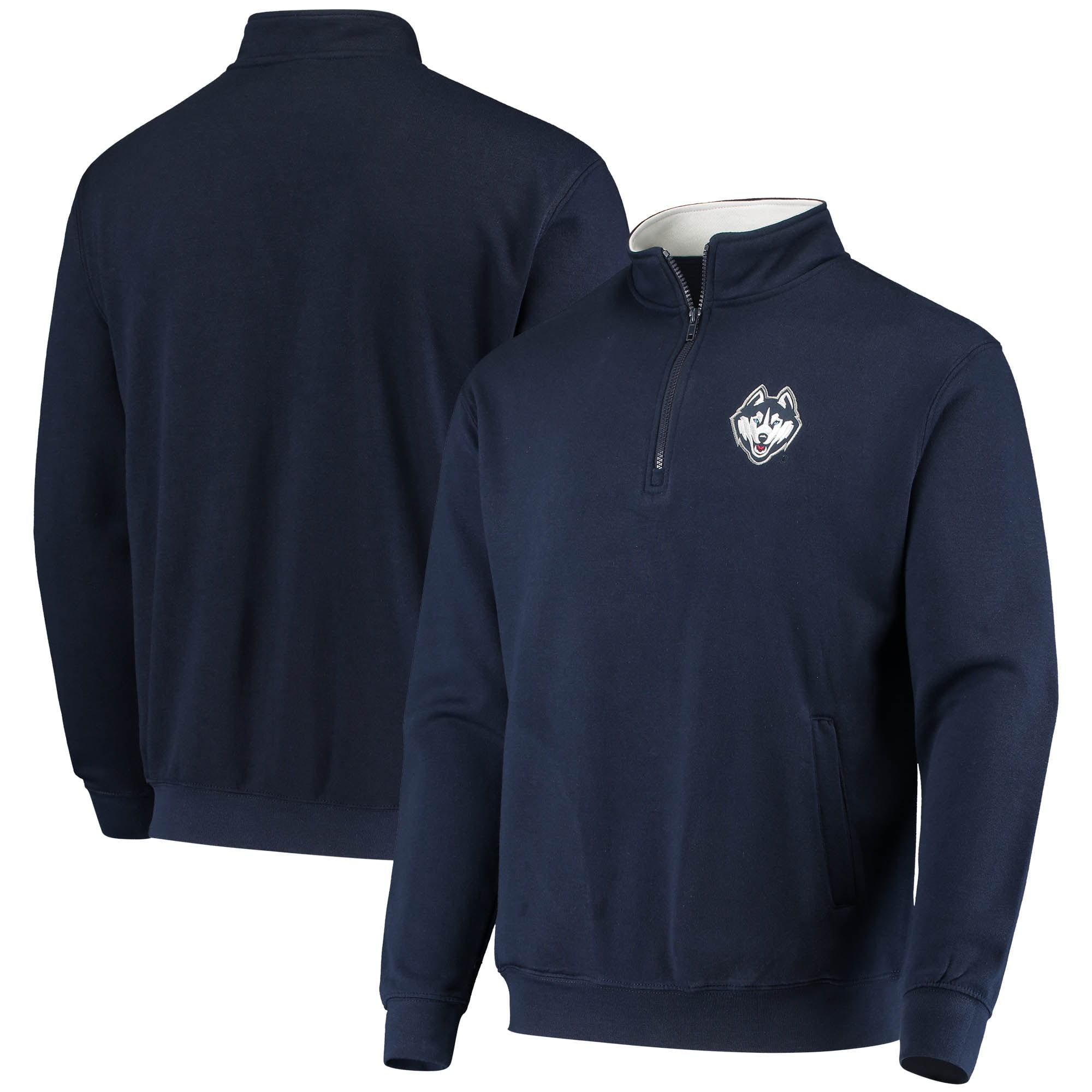 Men's Colosseum Navy UConn Huskies Tortugas Logo Quarter-Zip Jacket ...