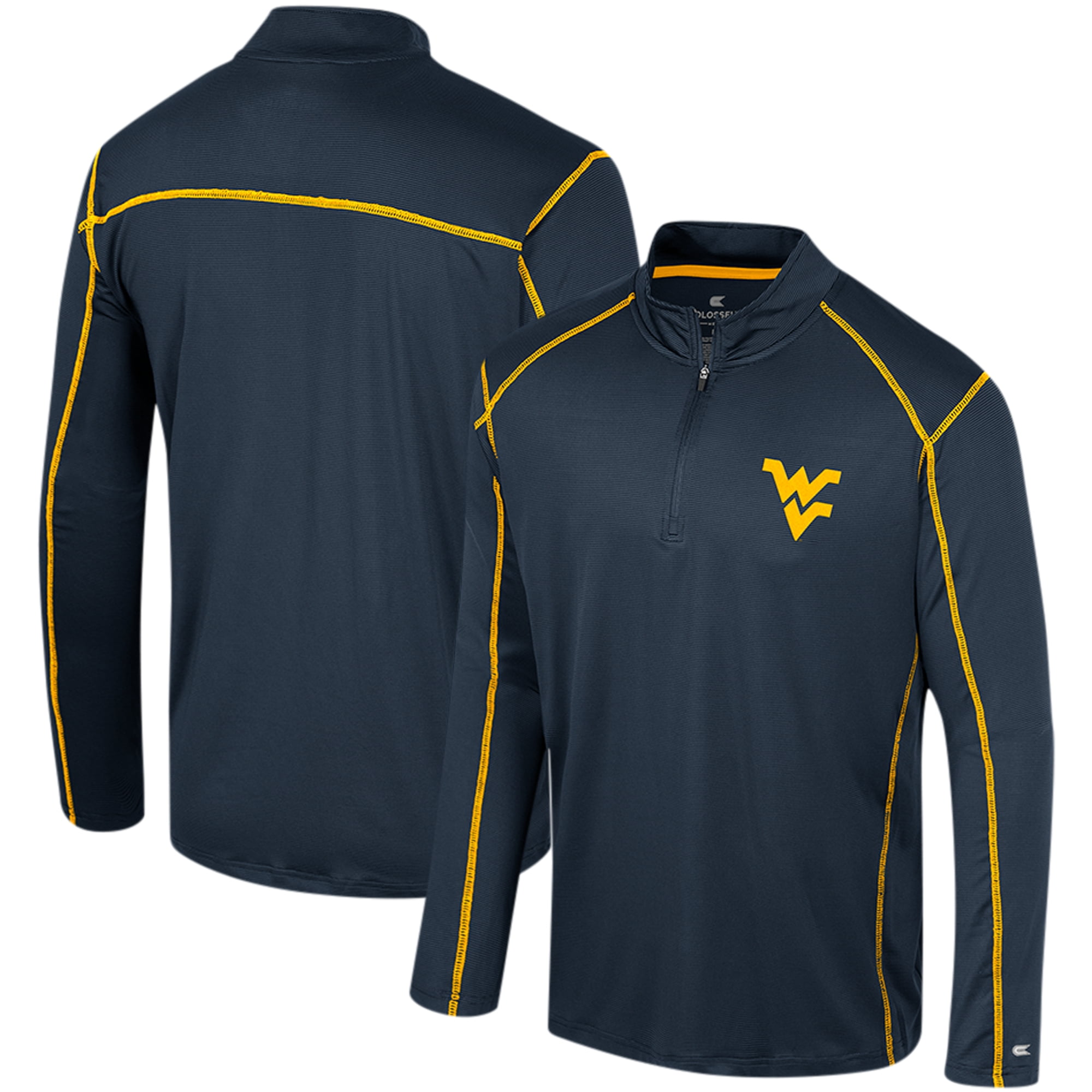Men's Colosseum Navy West Virginia Mountaineers Cameron Quarter-Zip ...