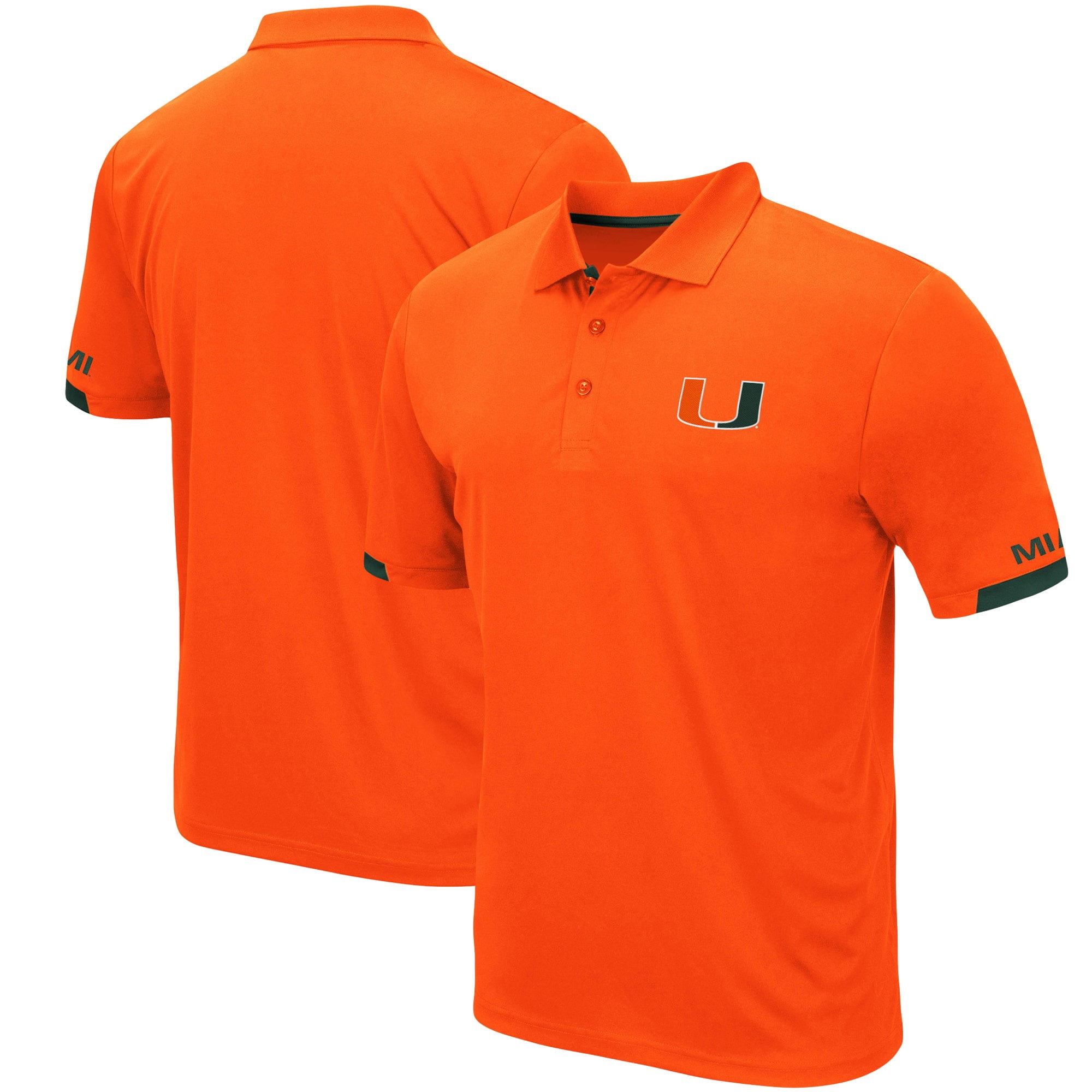 Men's Colosseum Orange Miami Hurricanes Santry Lightweight Polo ...