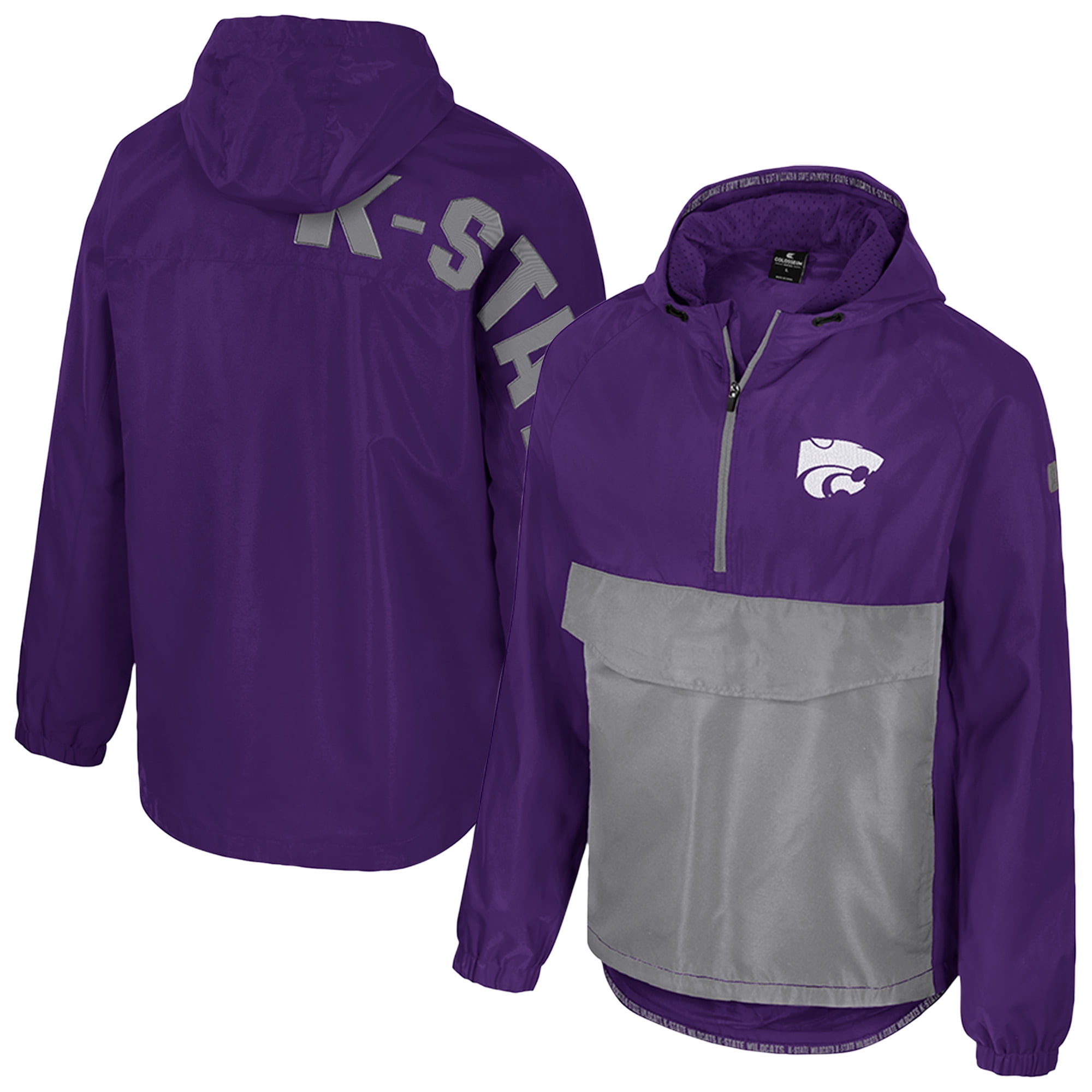 Men's Colosseum Purple Kansas State Wildcats Reloaded Anorak Half-Zip ...