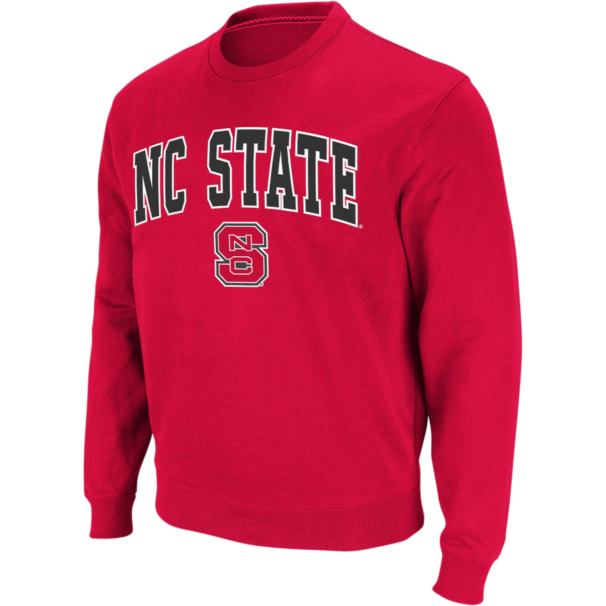Men's Colosseum Red NC State Wolfpack Arch & Logo Crew Neck Sweatshirt ...