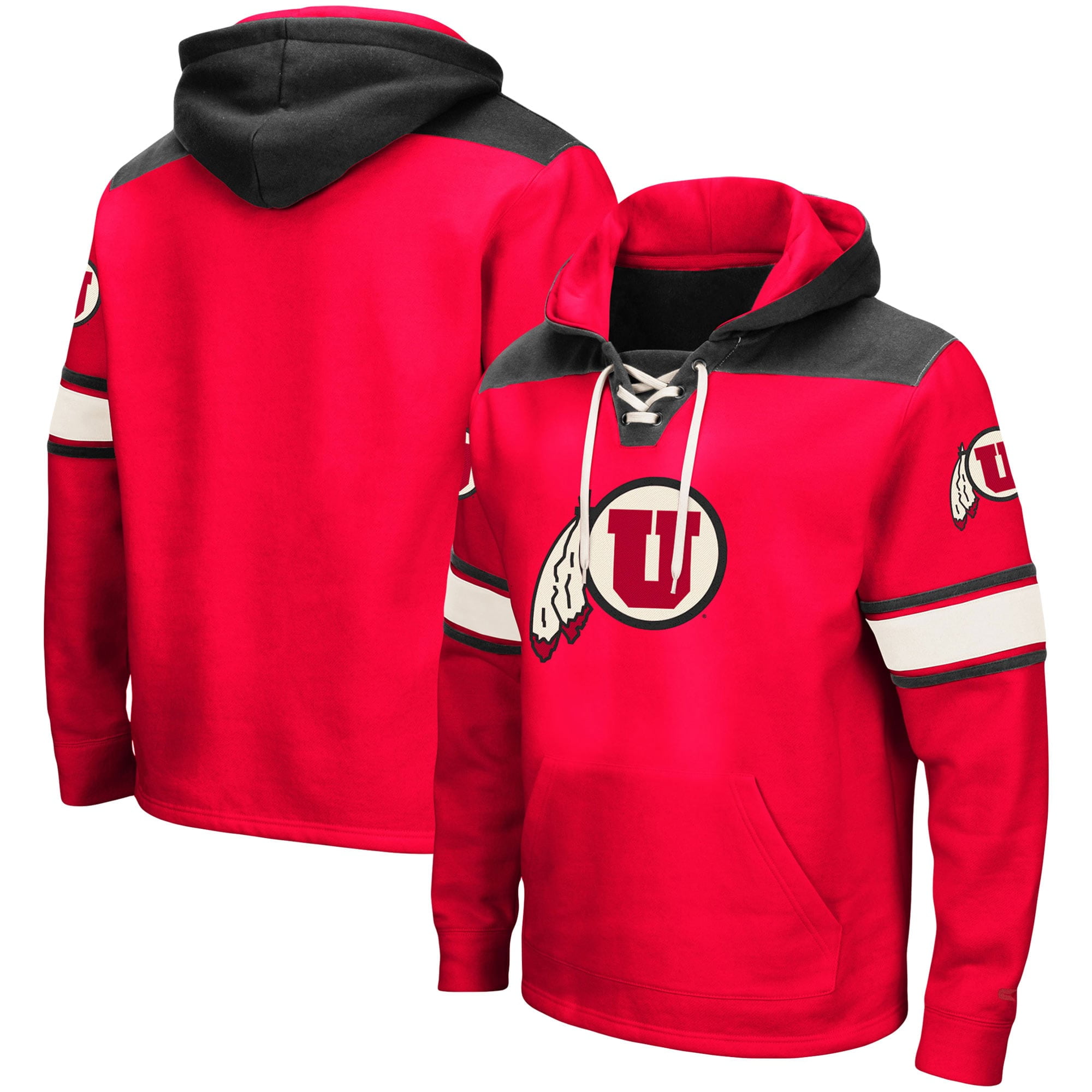 Men's Colosseum Red Utah Utes 2.0 Lace-Up Pullover Hoodie - Walmart.com