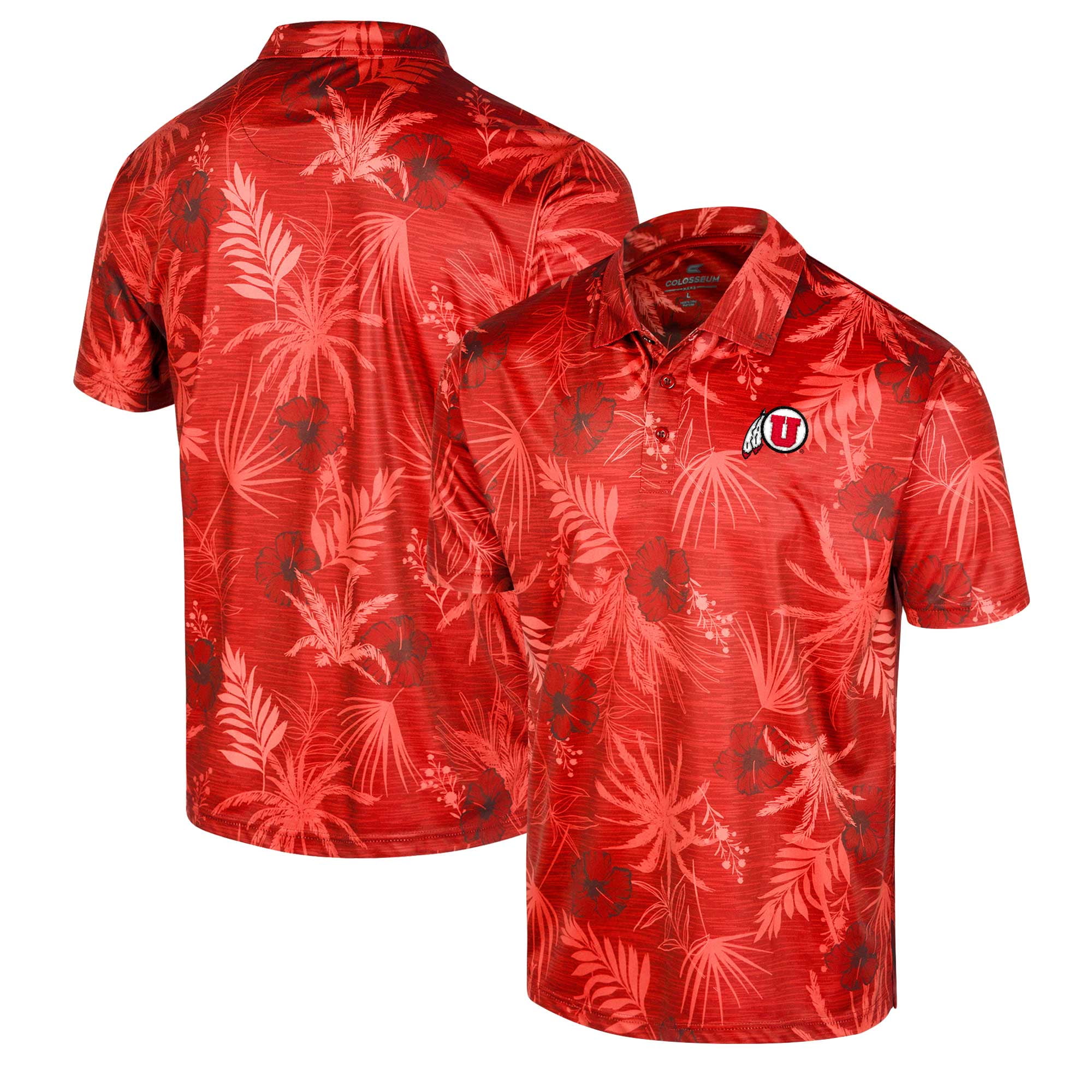 Men's Colosseum Red Utah Utes Palms Team Polo - Walmart.com