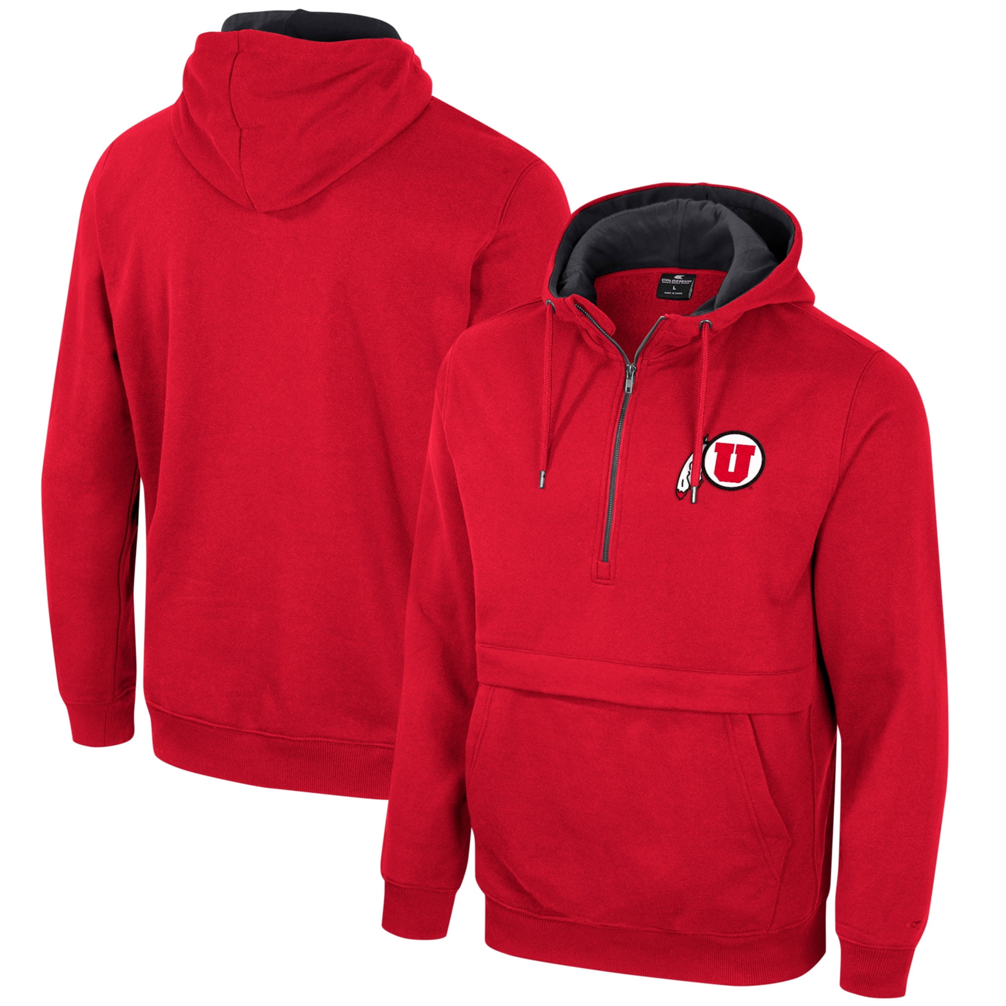 Men's Colosseum Red Utah Utes Team Half-Zip Pullover Hoodie - Walmart.com