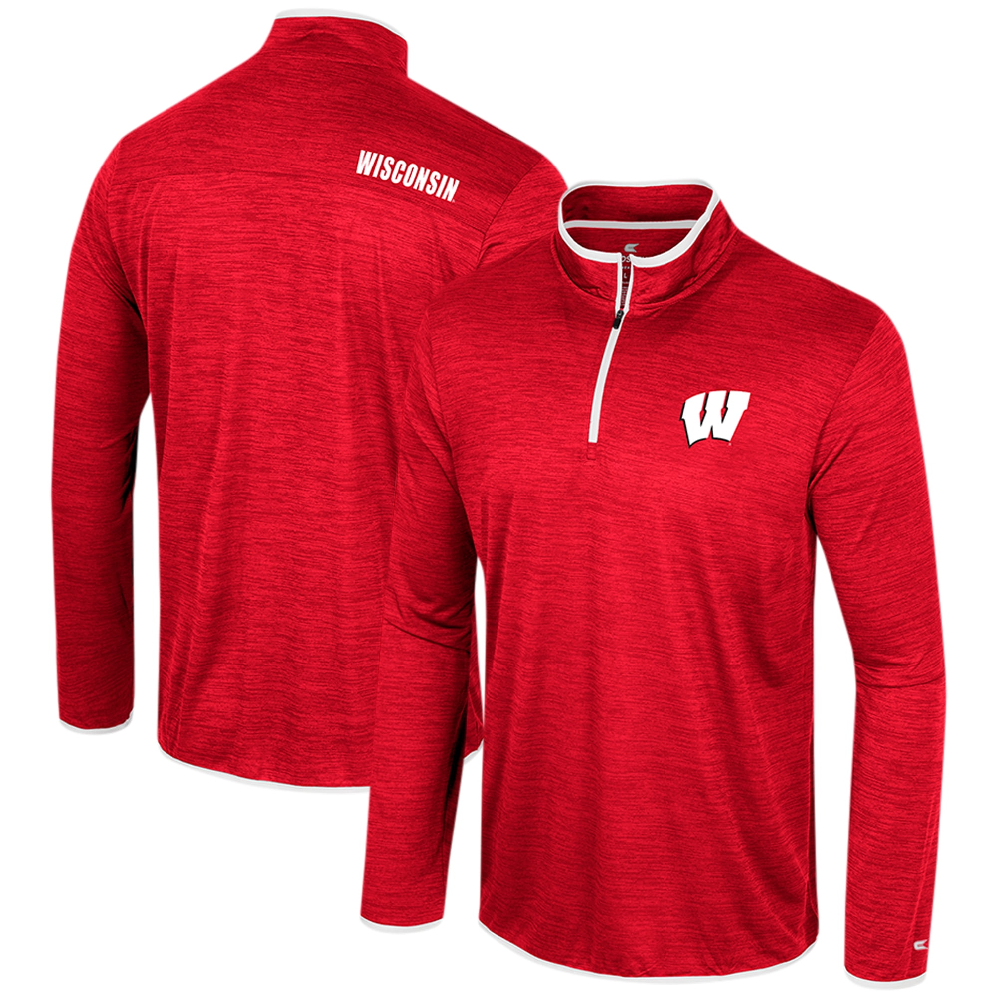 Men's Colosseum Red Wisconsin Badgers Wright Quarter-Zip Windshirt ...