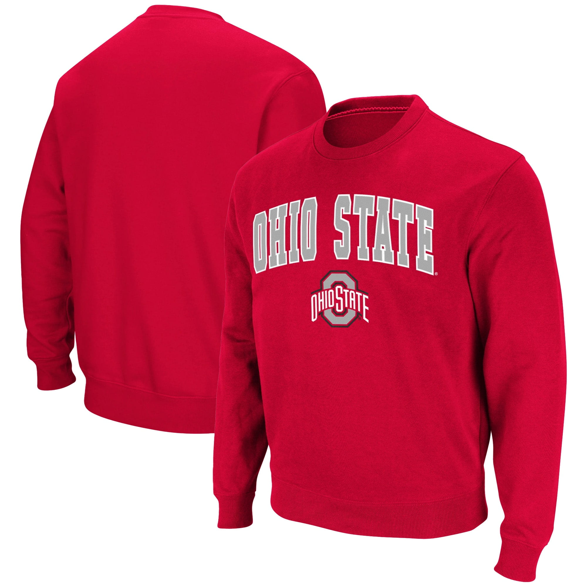 Colosseum Men's Scarlet Ohio State Buckeyes Pullover Sweatshirt ...