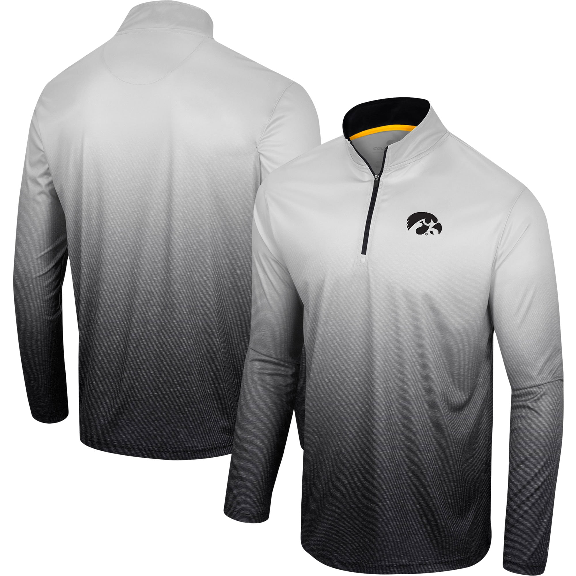 Men's Colosseum White/Black Iowa Hawkeyes Laws of Physics Quarter-Zip ...