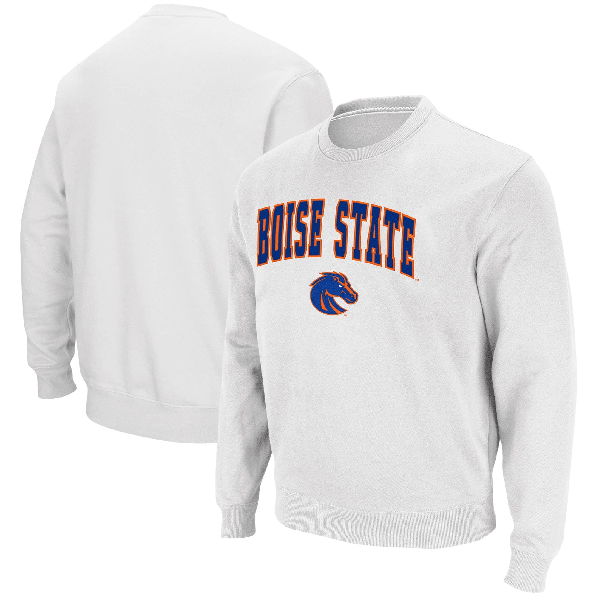 Men's Colosseum White Boise State Broncos Arch & Logo Tackle Twill ...