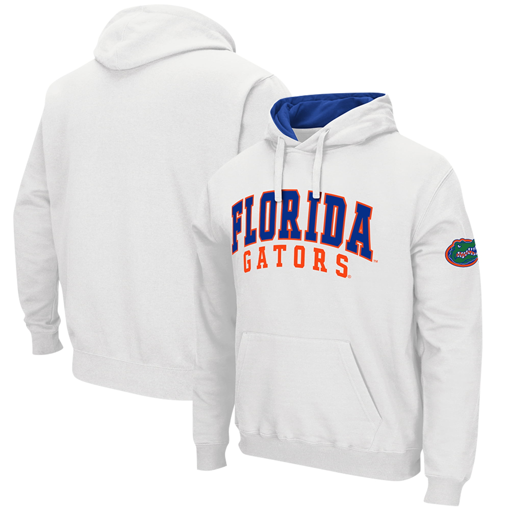 Men's Colosseum White Florida Gators Double Arch Pullover Hoodie ...