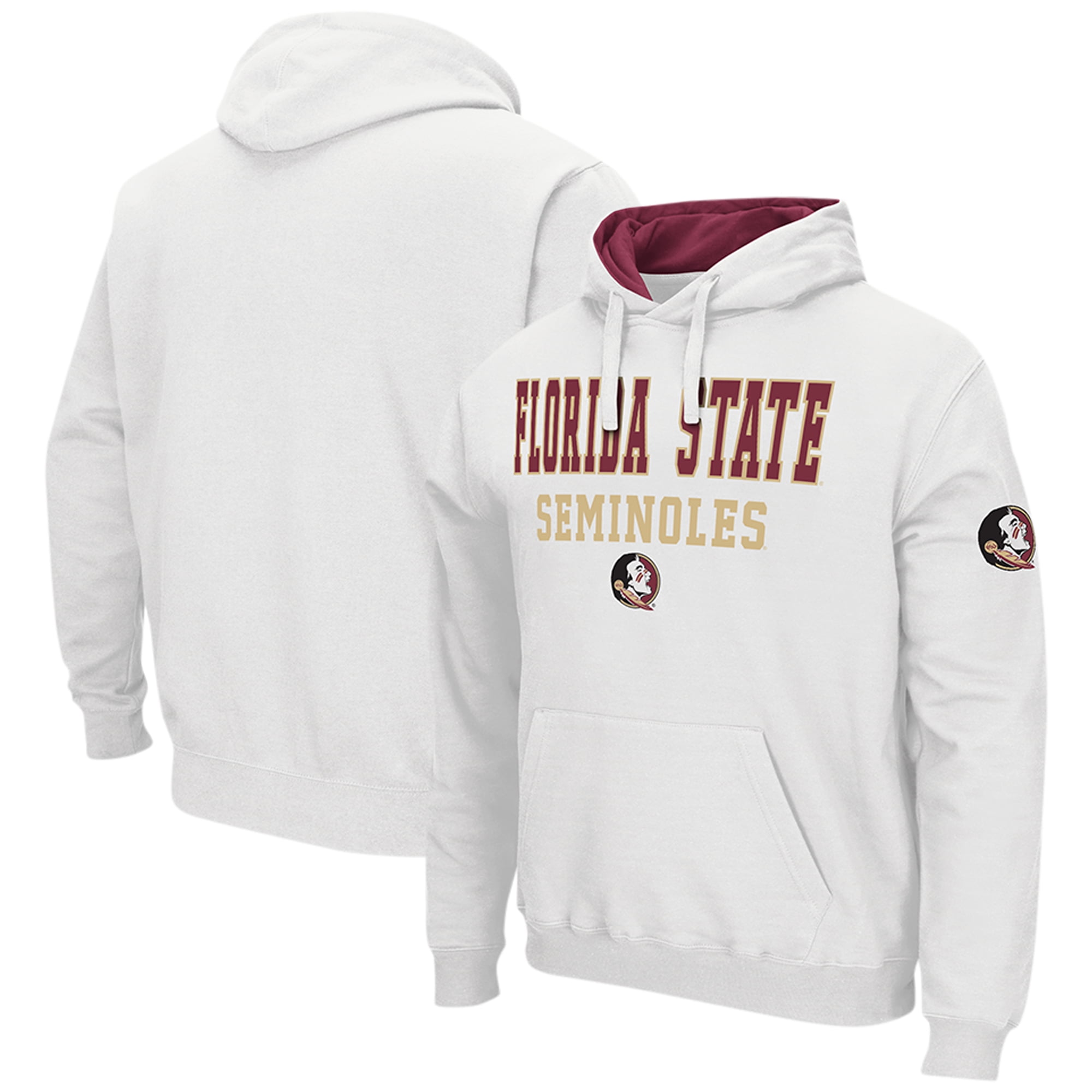 Men's Colosseum White Florida State Seminoles Sunrise Pullover Hoodie ...