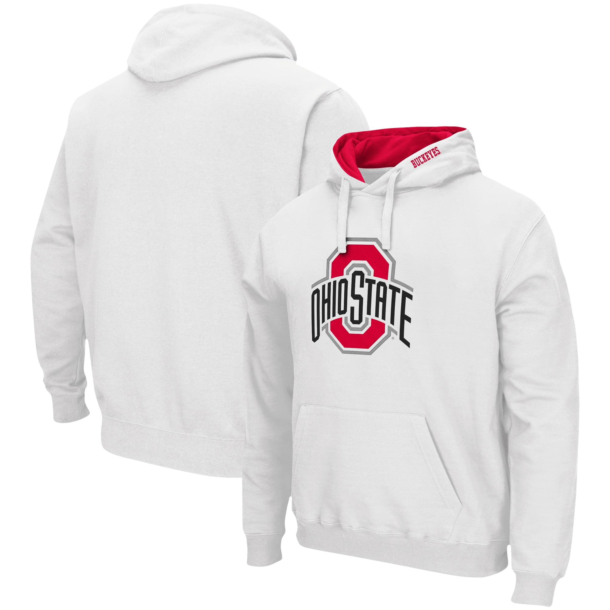 Colosseum Men's Ohio State Buckeyes White Pullover Hoodie with Arch ...
