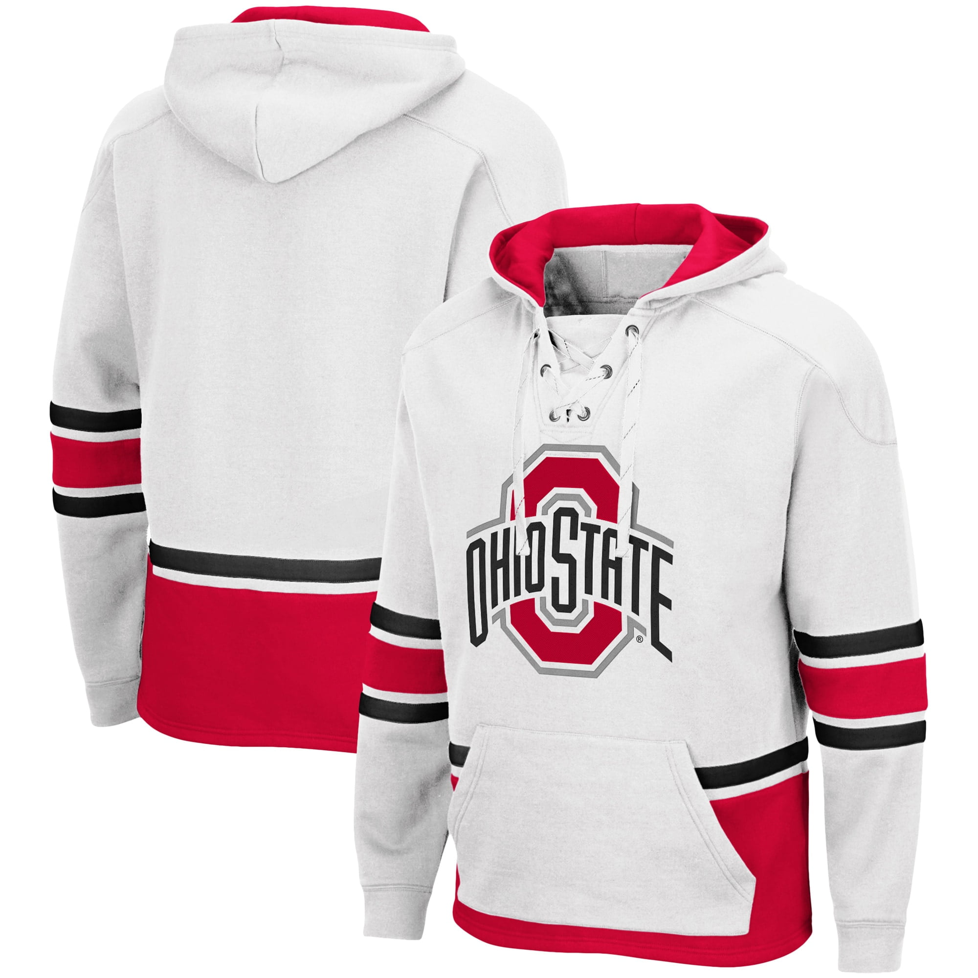 Men's Colosseum White Ohio State Buckeyes Lace Up 3.0 Pullover Hoodie ...