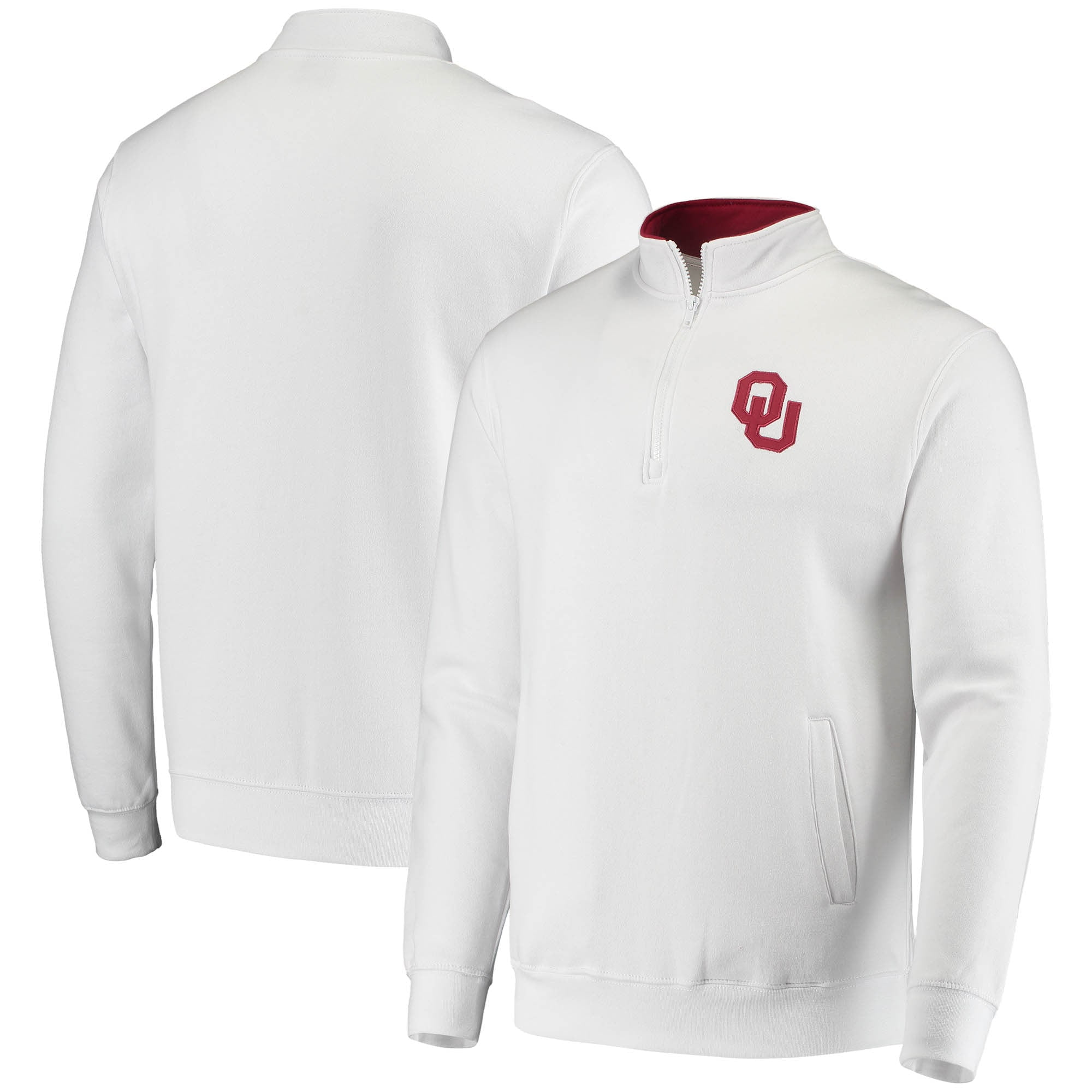Men's Colosseum White Oklahoma Sooners Tortugas Logo Quarter-Zip Jacket ...