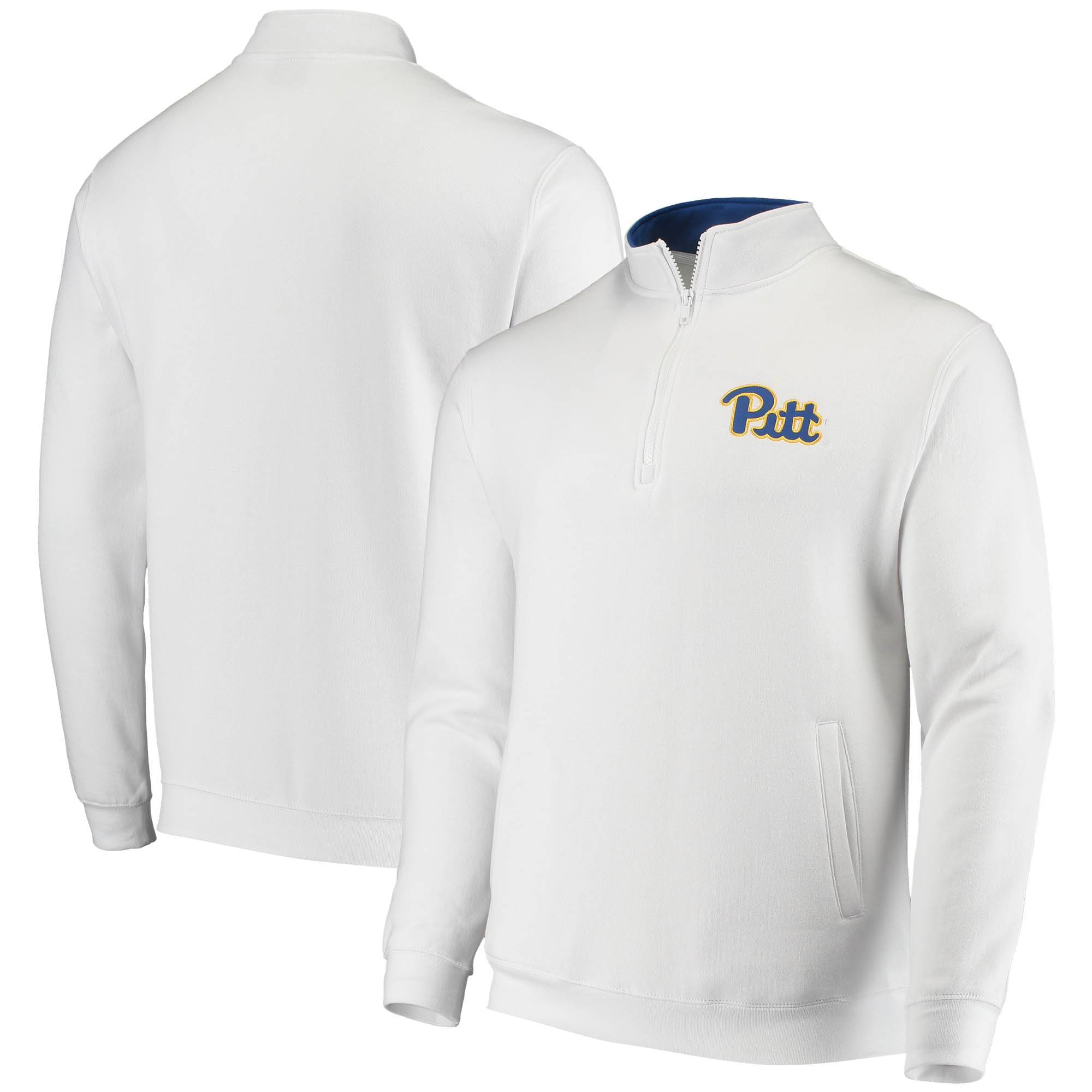 Men's Colosseum White Pitt Panthers Tortugas Logo Quarter-Zip Jacket ...