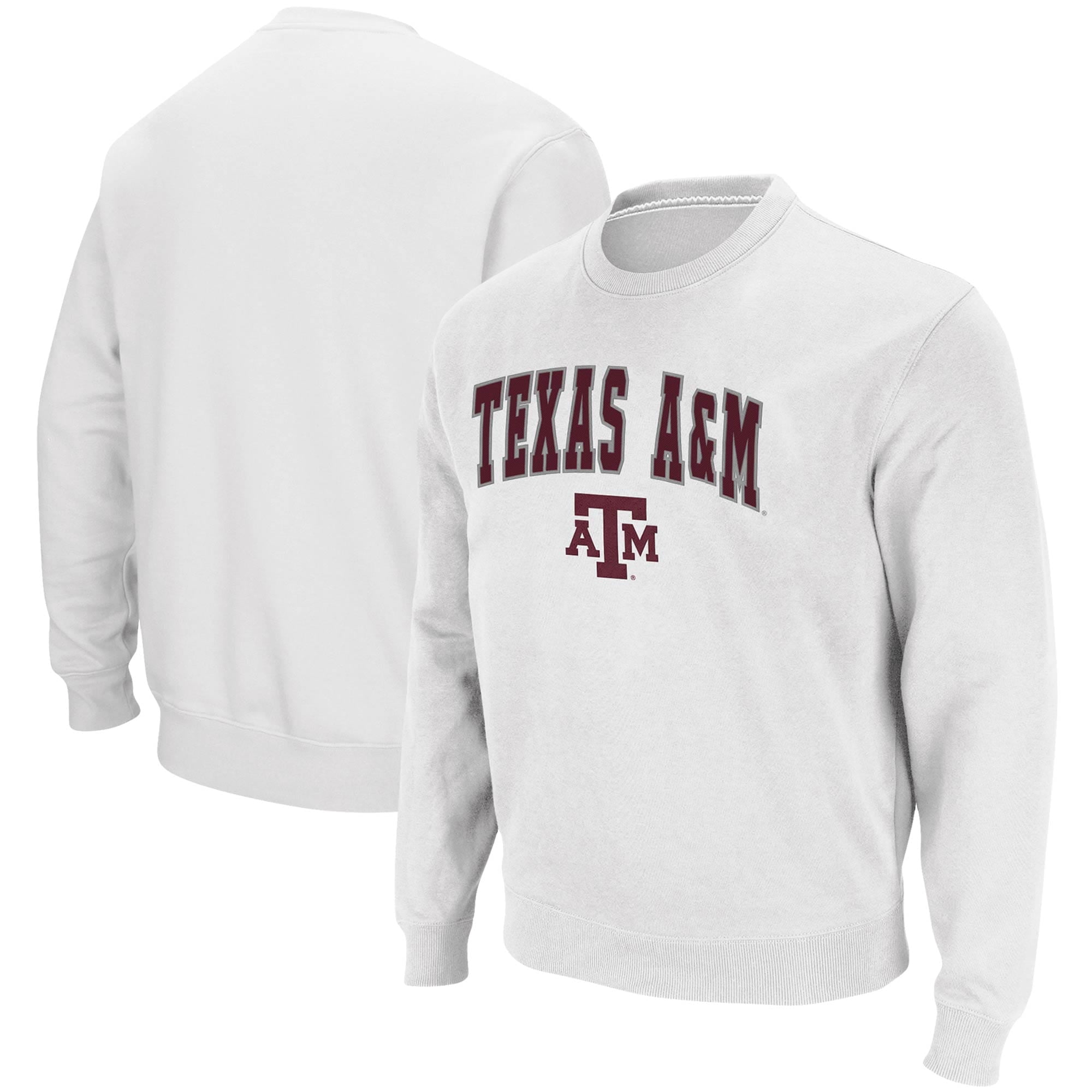 Men's Colosseum White Texas A&M Aggies Arch & Logo Tackle Twill ...