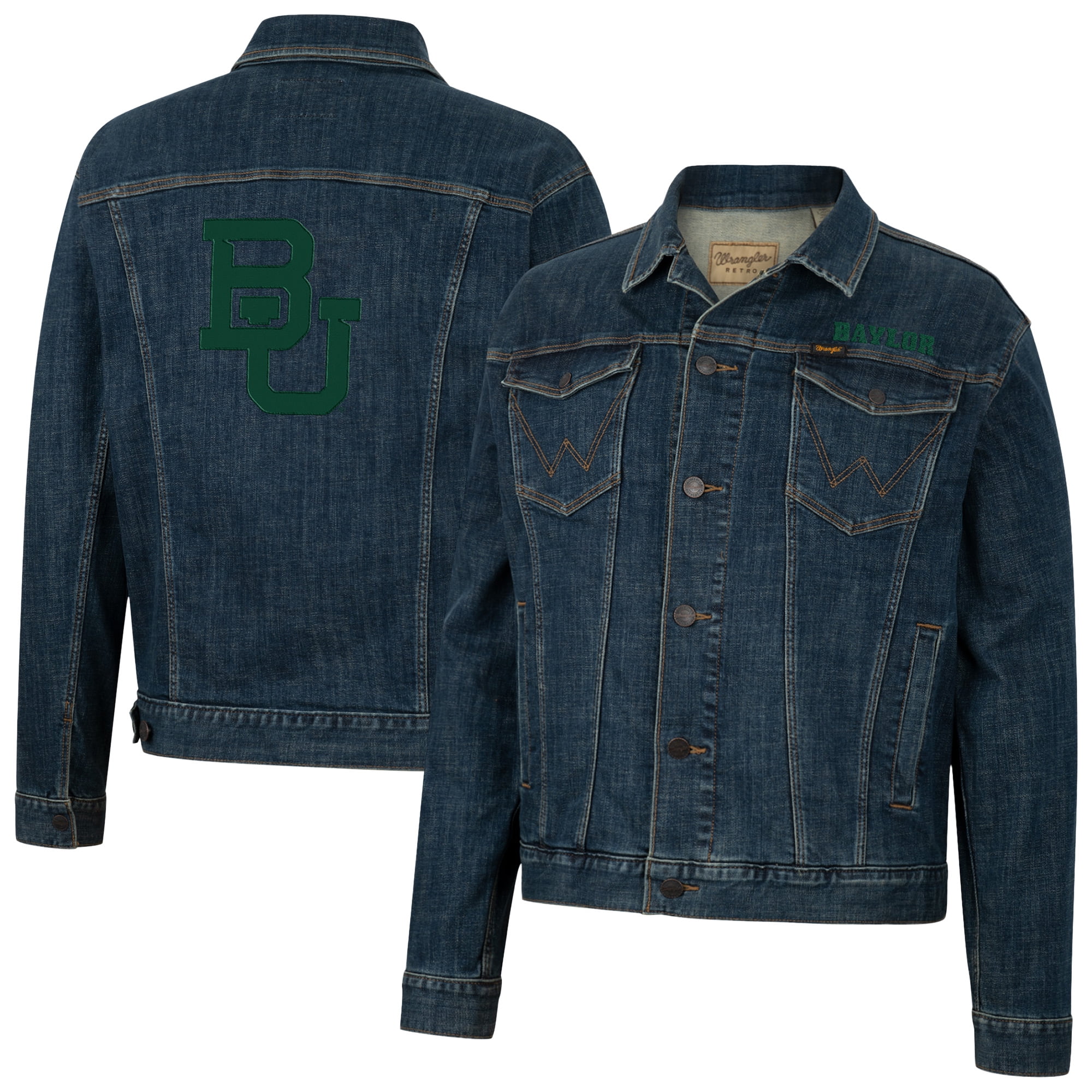 Men's Colosseum x Wrangler Baylor Bears Retro Button-Up Denim Jacket ...