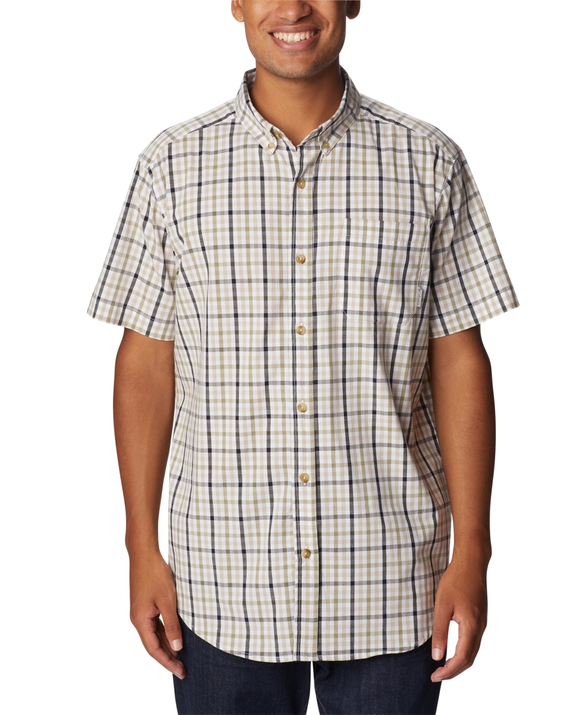 Men's Columbia Rapid Rivers II Plaid Button-Down Shirt Color: Ancient ...