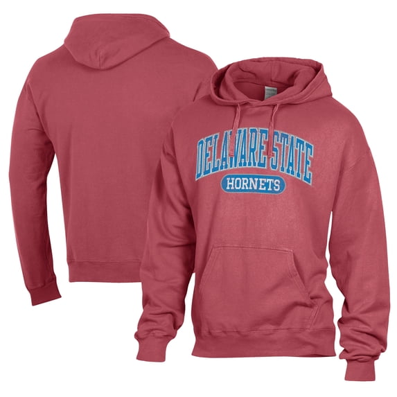 Men's Comfort Wash Red Delaware State Hornets Lightweight Fleece ...