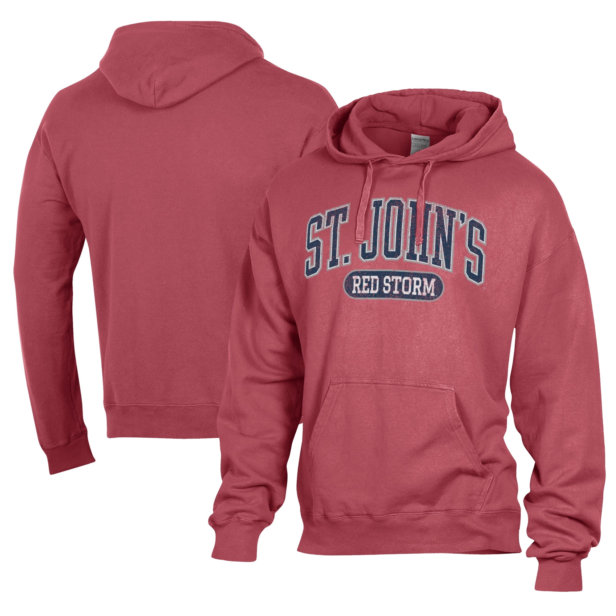 Men's Comfort Wash Red St. John's Red Storm Lightweight Fleece Pullover ...