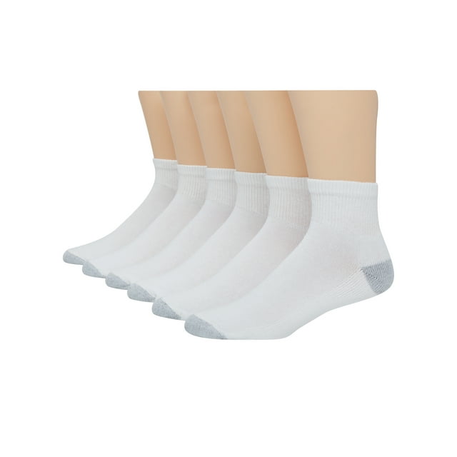 Hanes Men's ComfortSoft Cushion Ankle Socks with FreshIQ Technology, 6 ...