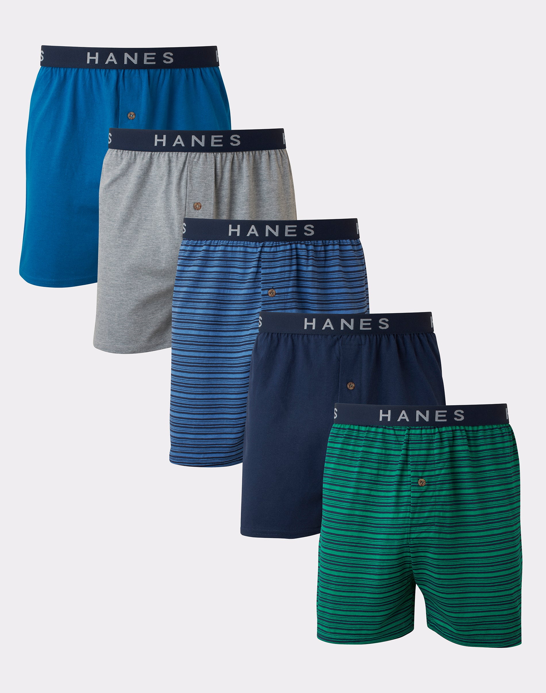 Hanes Men's ComfortSoft TAGLESS Knit Boxers, 5 Pack with Comfort Flex ...