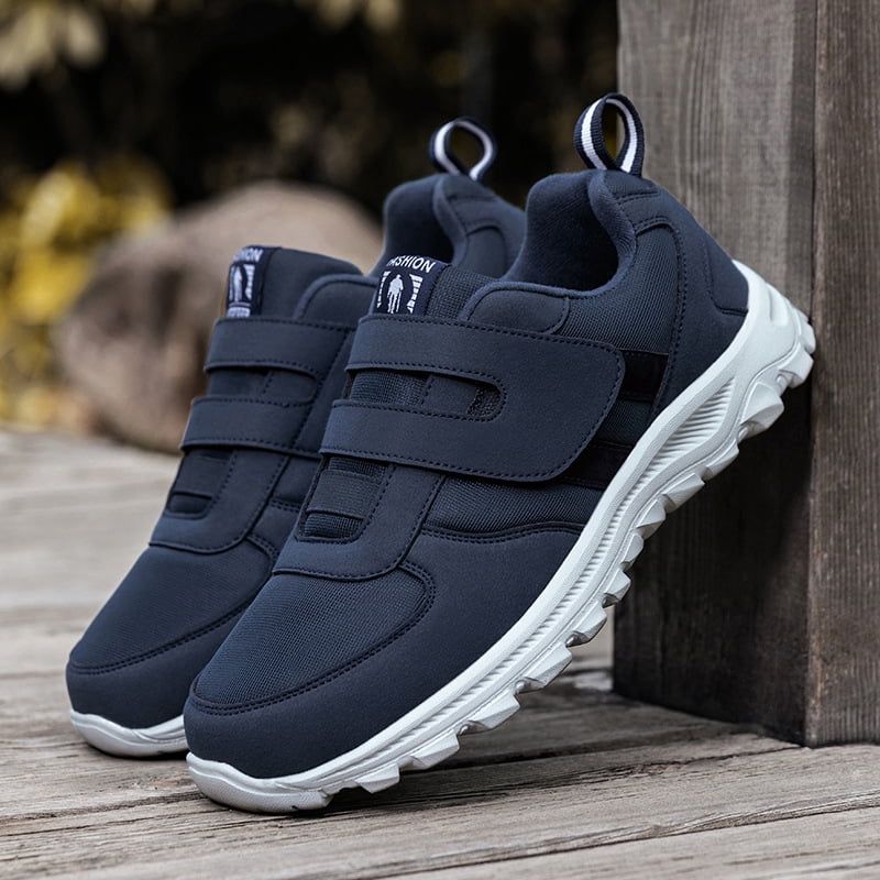 Men's Comfortable anti Slip hook and loop fastener Walking Sport Shoes ...