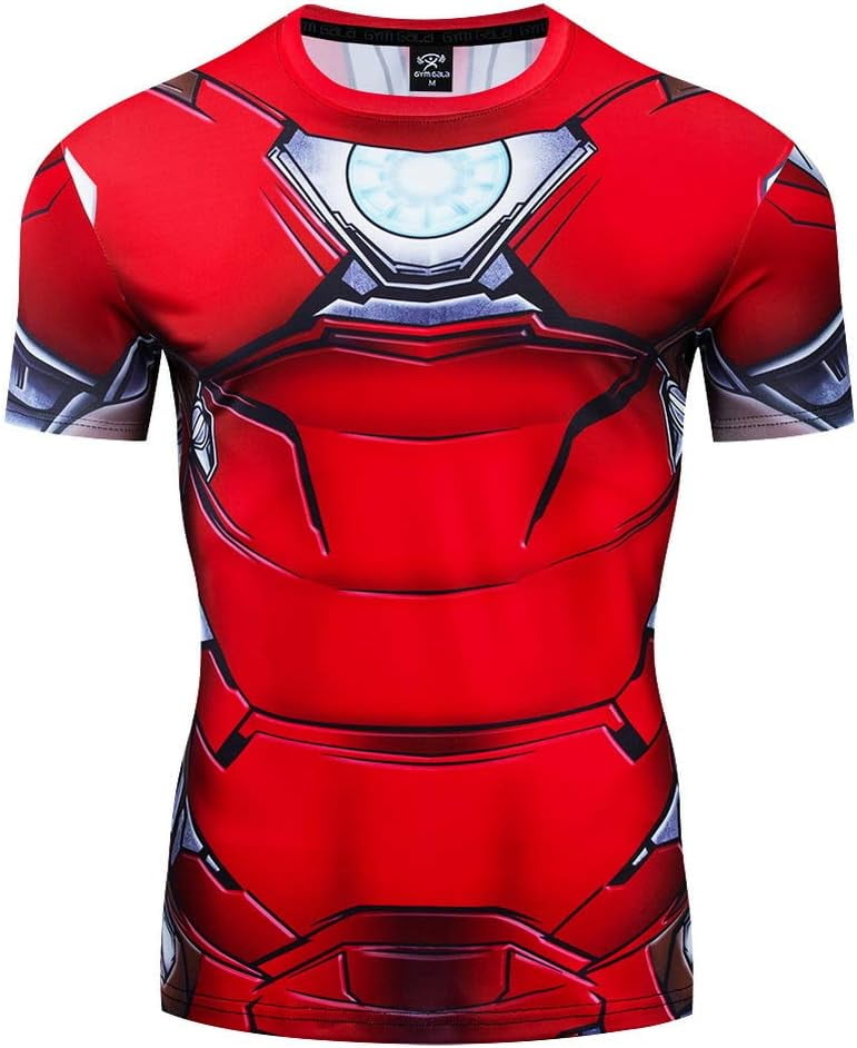 Men's Compression 3D Printed Shirts for Men with Designs Short Sleeve ...